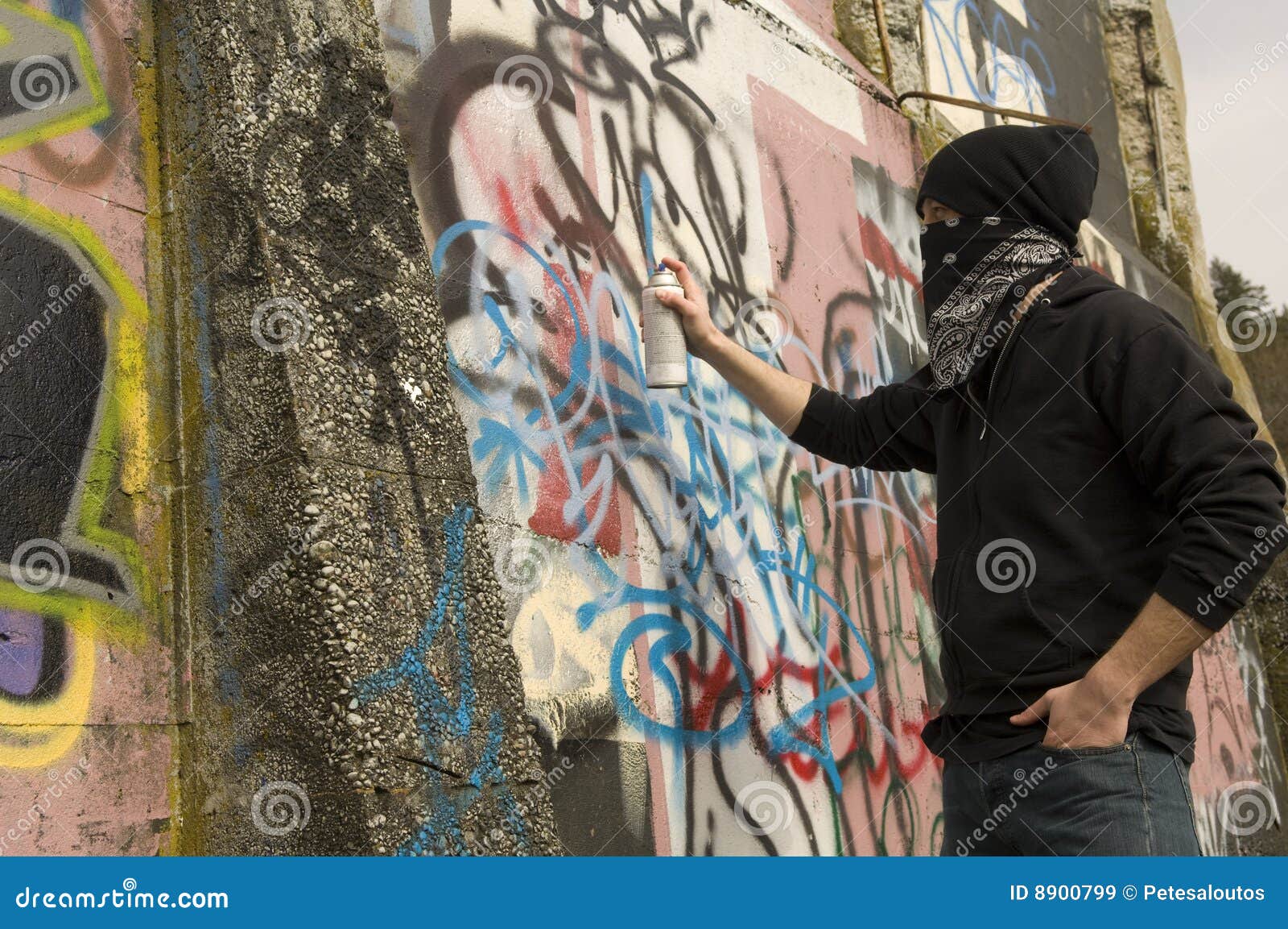 Graffiti-Vandale stockbild. Bild von graffiti, gemeinschaft - 8900799