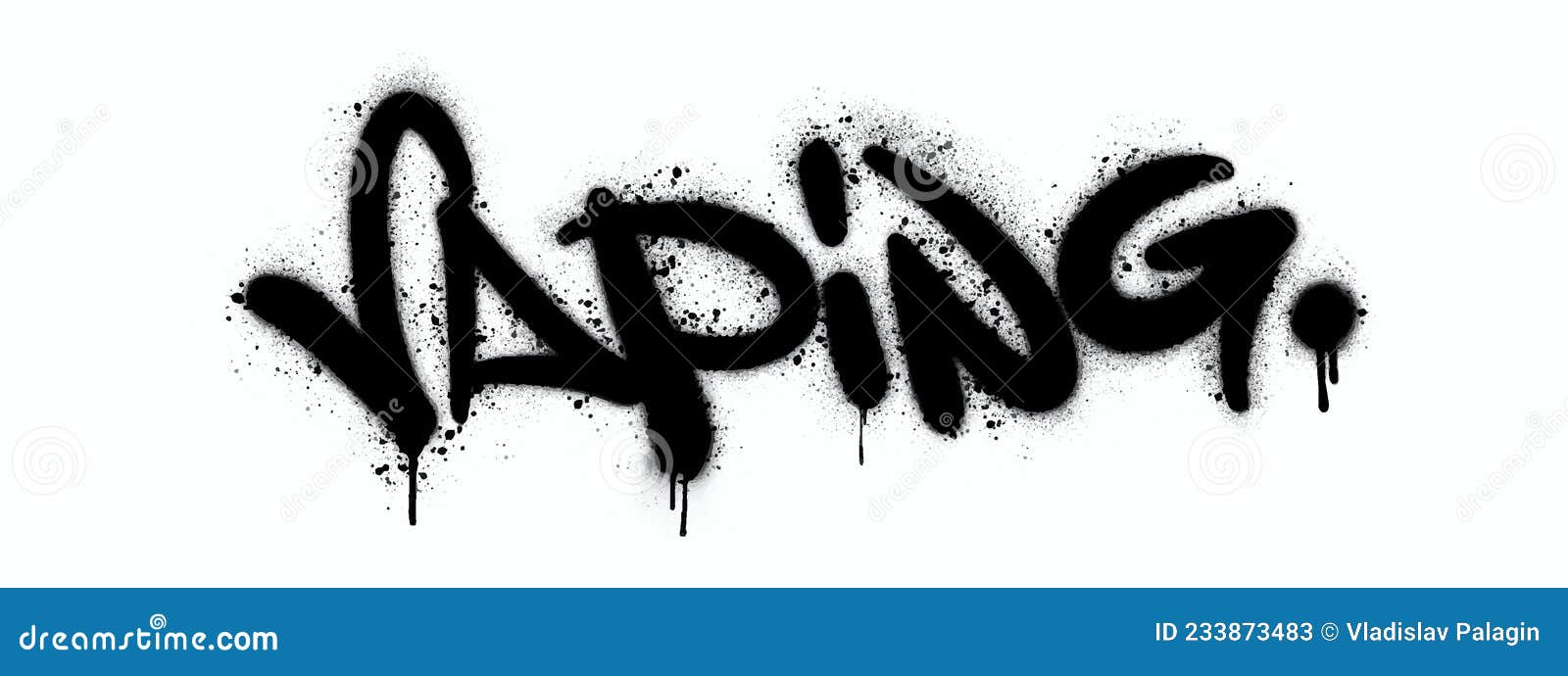 Graffiti Vaping Tag Sprayed. Stock Vector - Illustration of letter ...