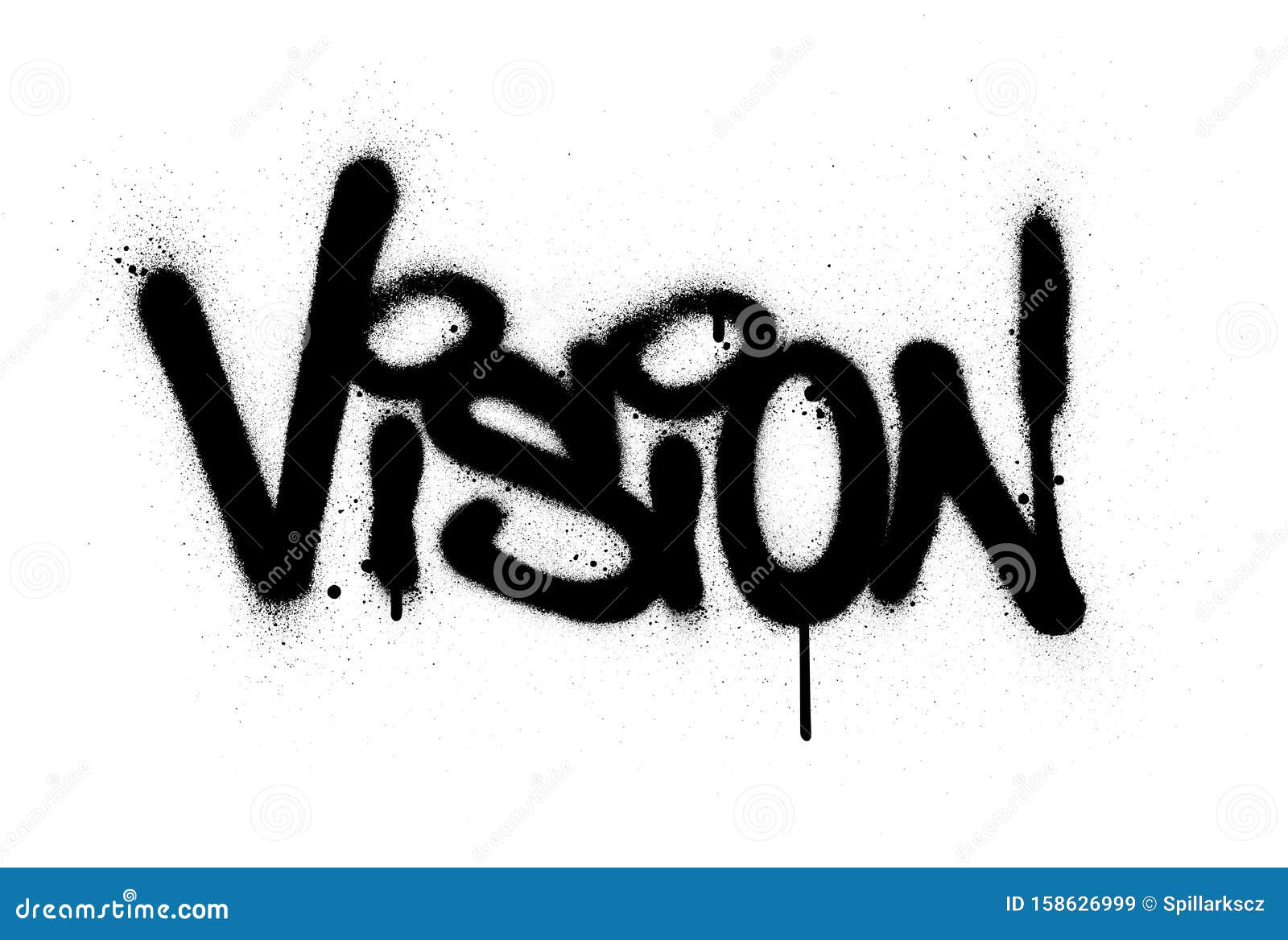 Graffiti Vision Word Sprayed in Black Over White Stock Vector ...