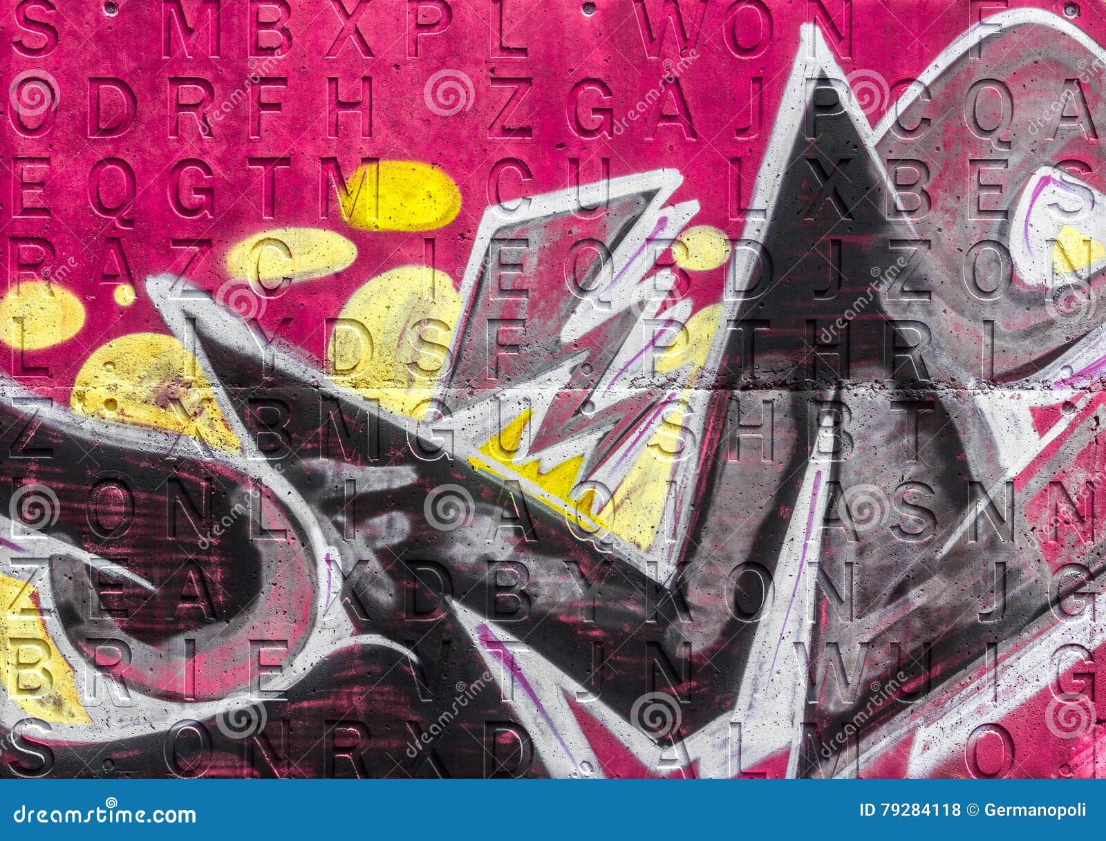Graffiti on the Wall with Alphabet Editorial Stock Photo - Image of ...