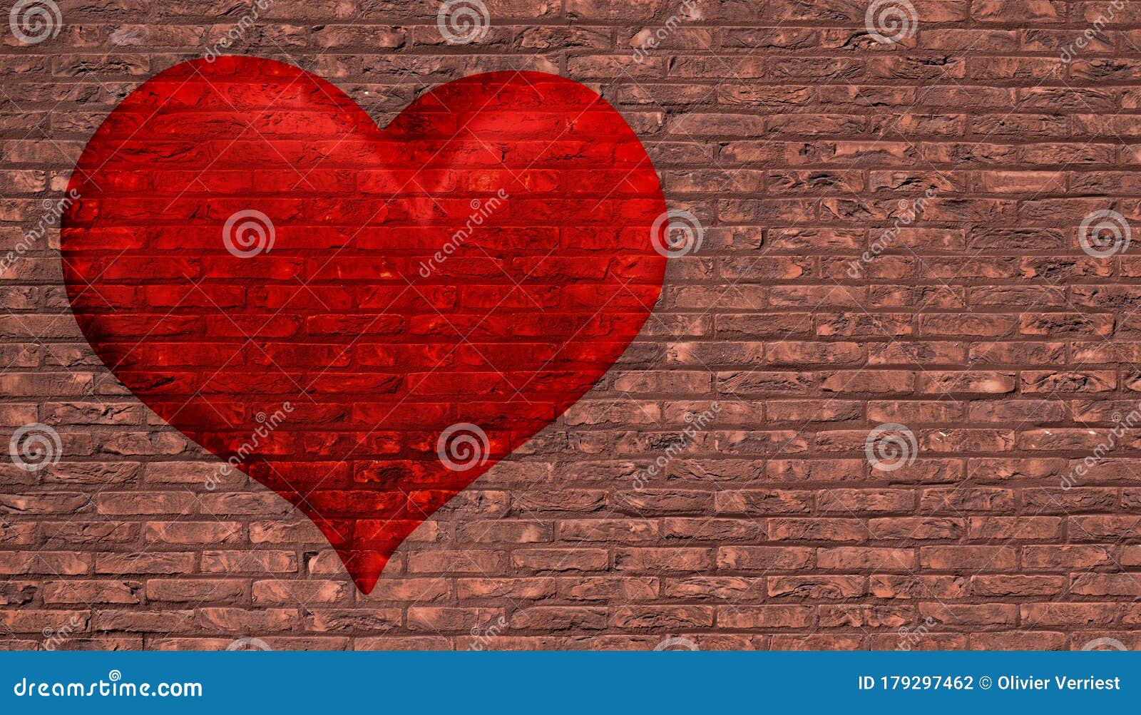 Graffiti Wall Brick Red Heart Stock Photo - Image of romance, card ...