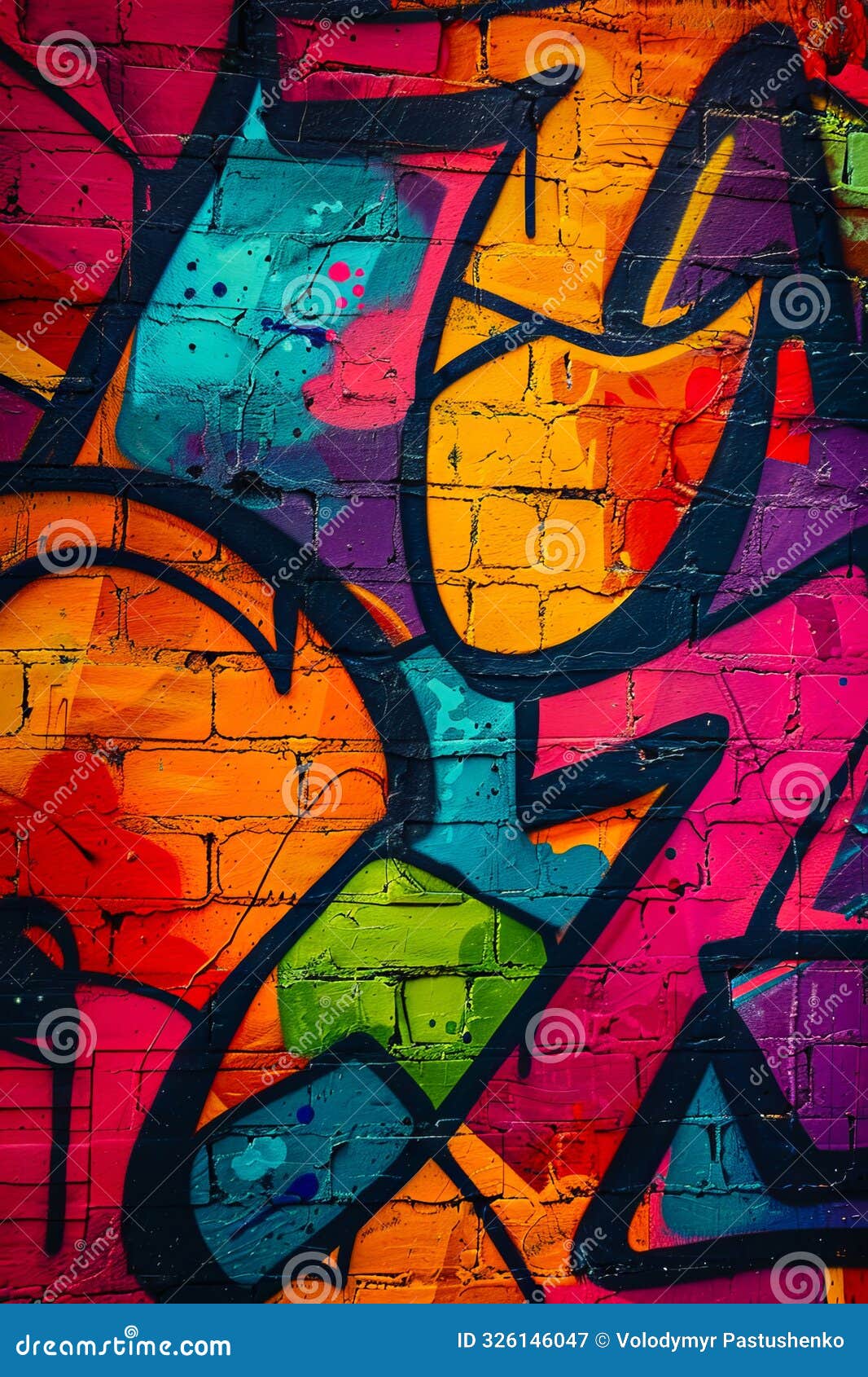 Graffiti Wall with Colorful Letters Stock Image - Image of draw, paint ...