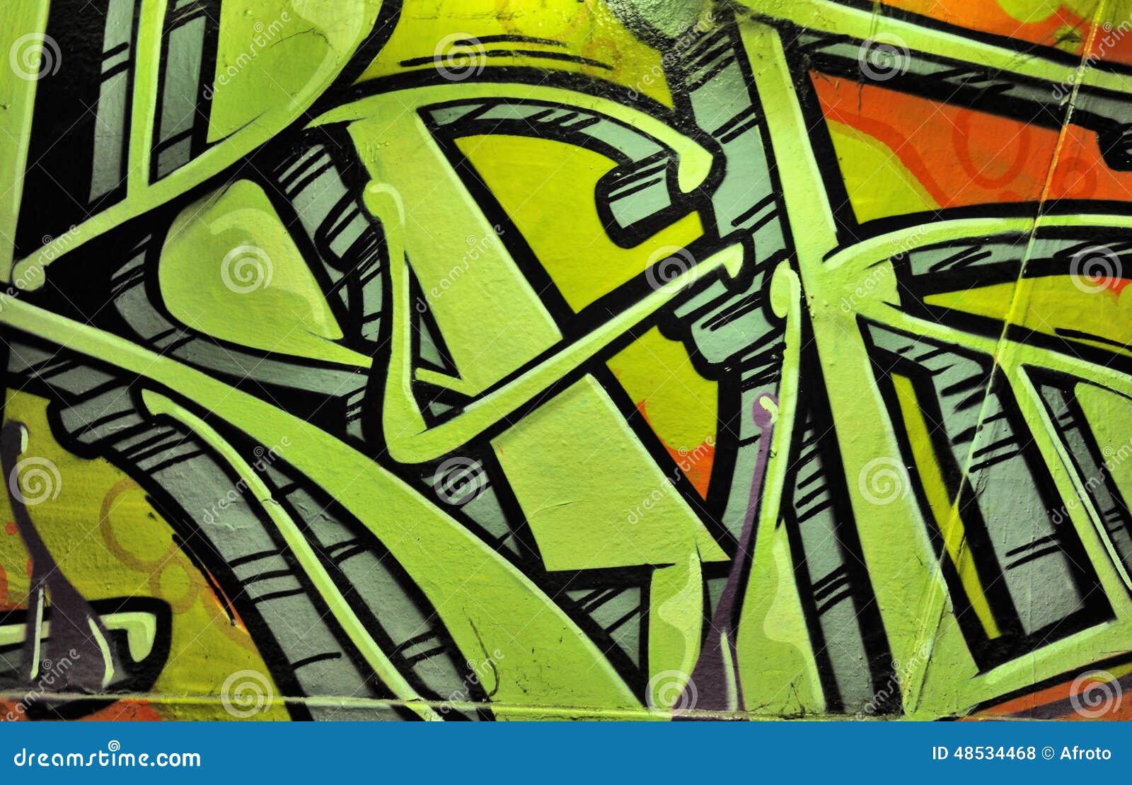 Graffiti, Colorful Wall On A Old Building,part Of The City, Where ...