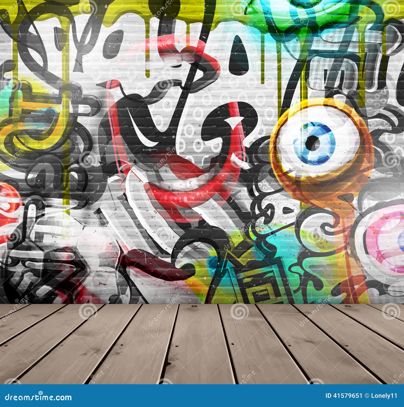 Cartoon Graffiti Wall Editorial Photo | CartoonDealer.com #86980149