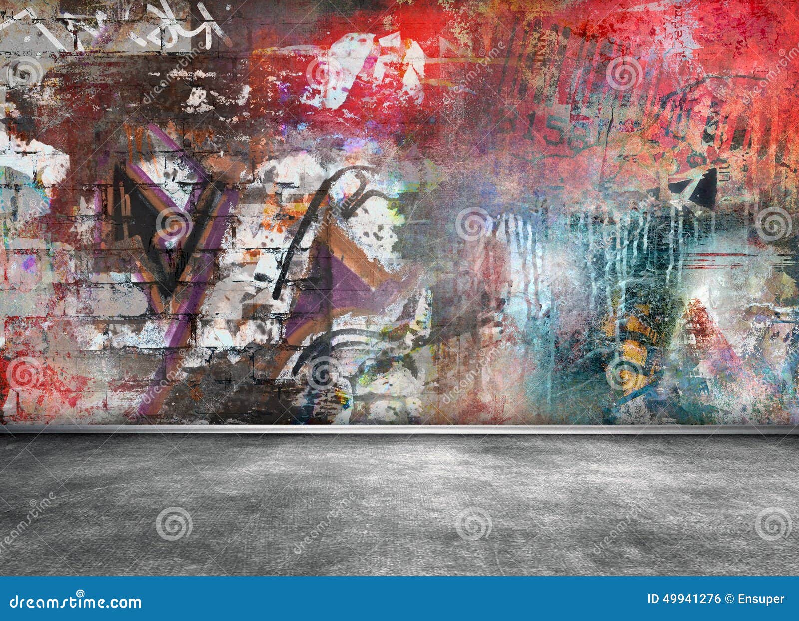 Graffiti Wall. Urban Art Background. Seamless Texture. Graffiti On Wall ...