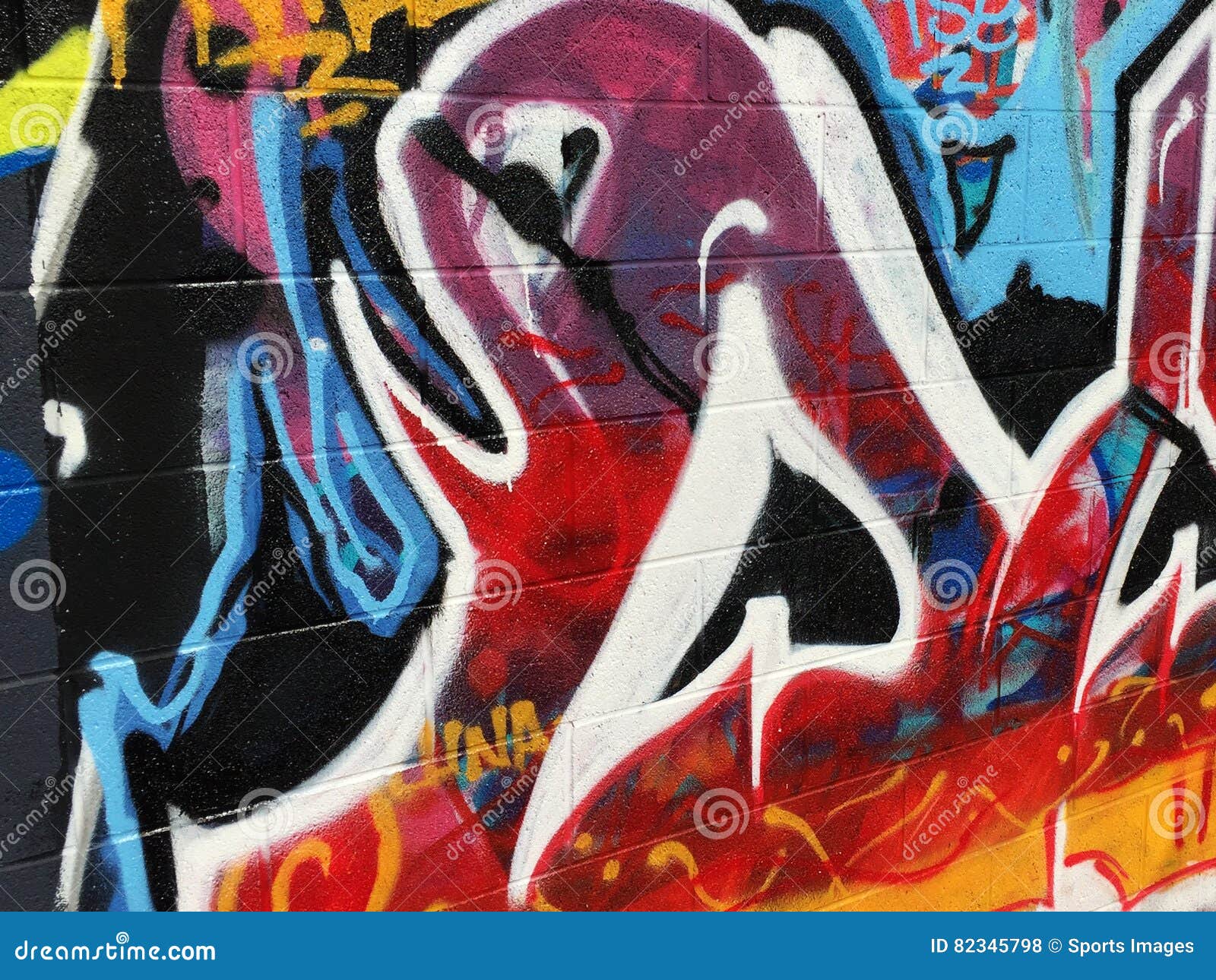 Graffiti Wall. editorial stock photo. Image of city, color - 82345798