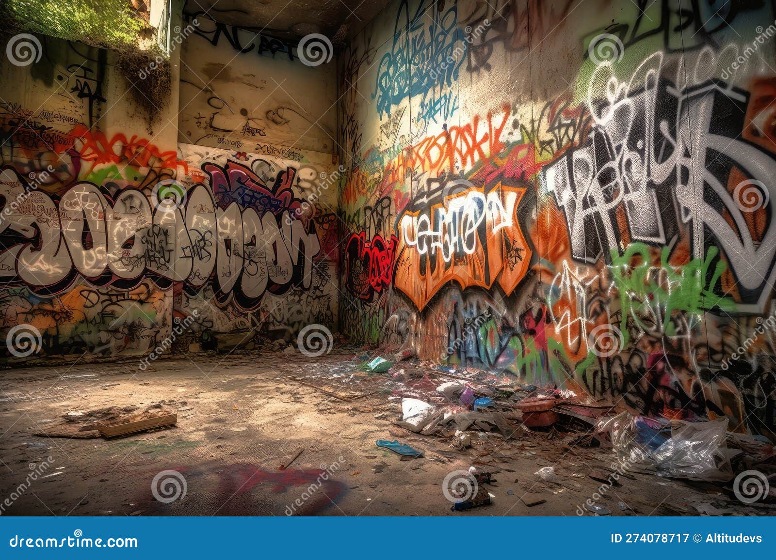 Graffiti on Wall, Representing the Destructive Force of Littering and ...