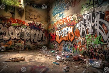 Graffiti on Wall, Representing the Destructive Force of Littering and ...