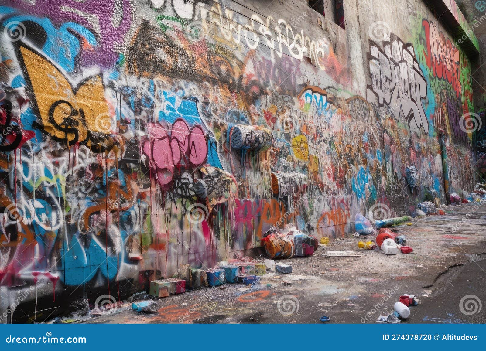 Graffiti on Wall, Representing the Destructive Force of Littering and ...