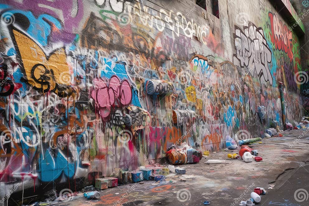 Graffiti on Wall, Representing the Destructive Force of Littering and ...