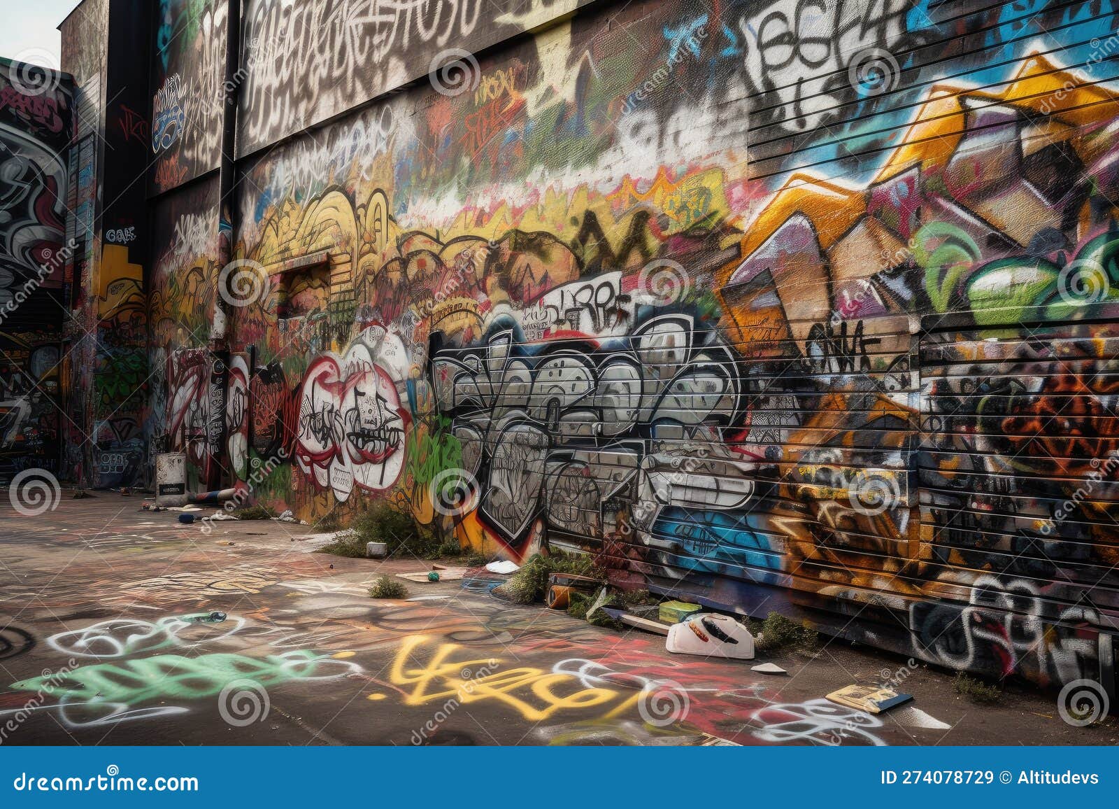 Graffiti on Wall, Representing the Destructive Force of Littering and ...