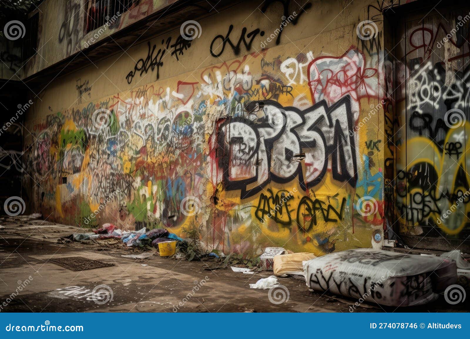 Graffiti on Wall, Representing the Destructive Force of Littering and ...