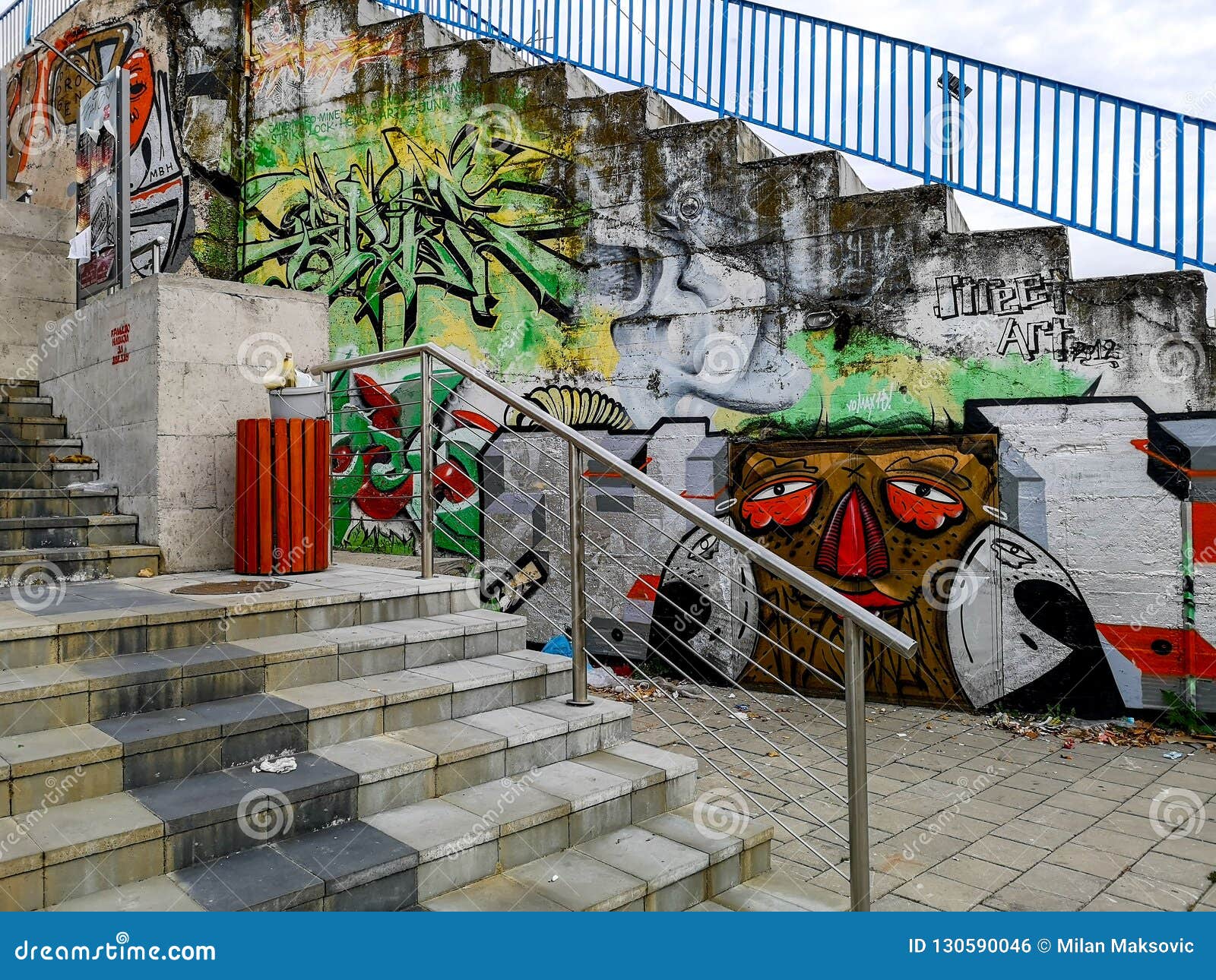 Graffiti on the Wall by the Stairs Editorial Photo - Image of graffiti ...