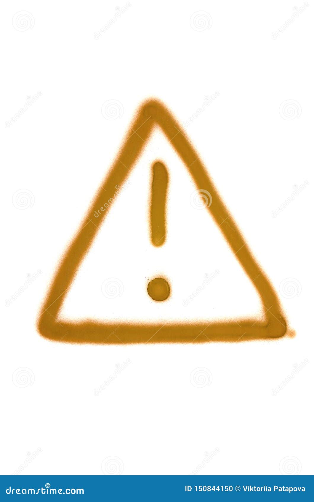 Graffiti Warning Sign Sprayed on White Isolated Background Stock Photo ...