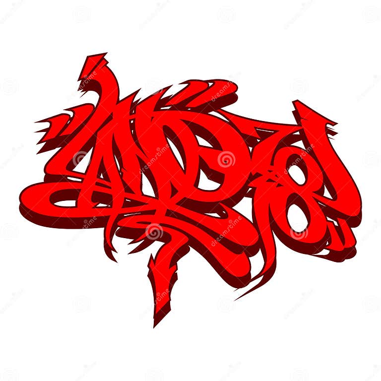 Graffiti wildstyle tagging stock vector. Illustration of text - 257749281