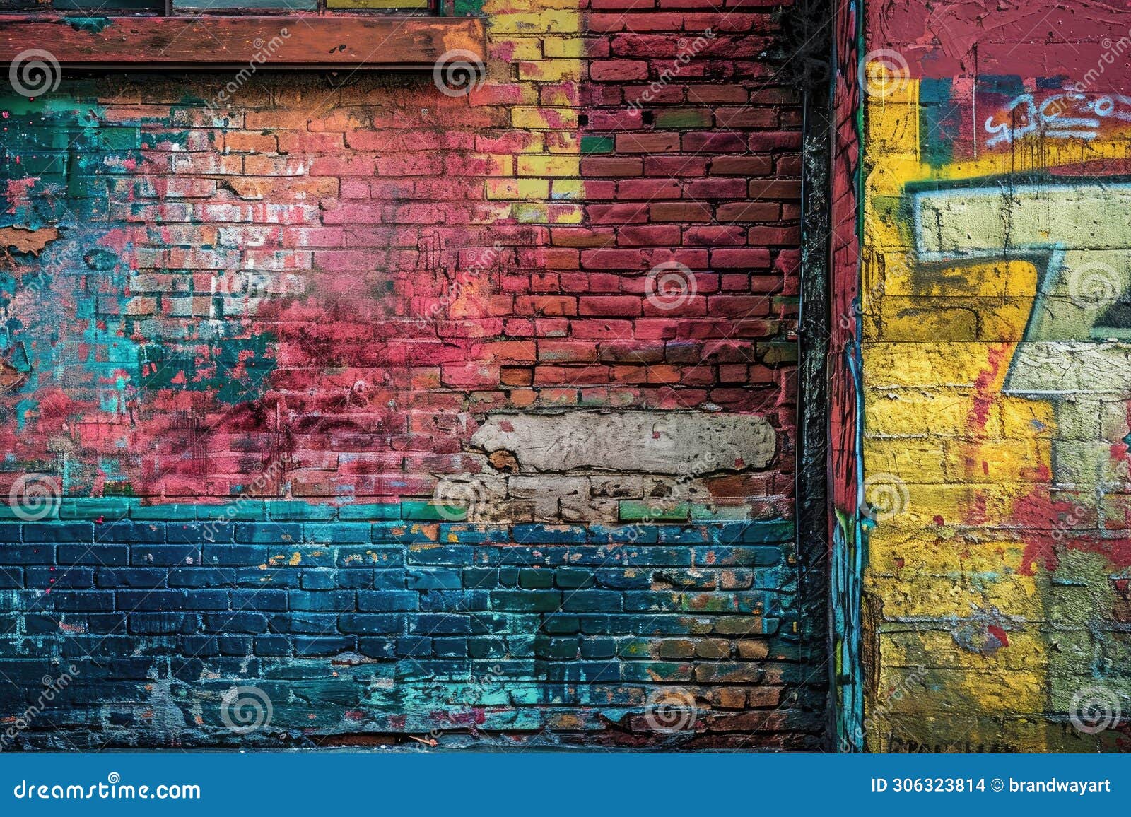 Graffiti Window on Brick Wall Stock Illustration - Illustration of ...