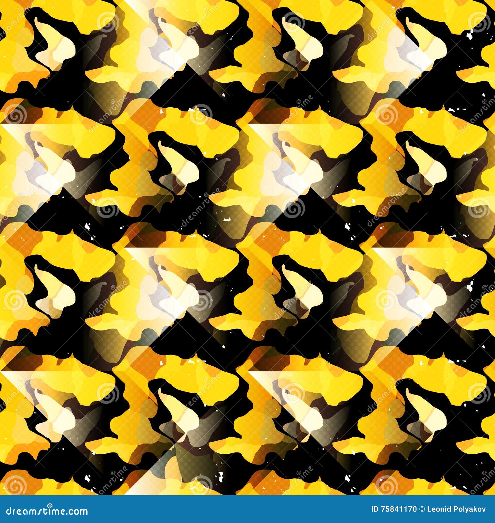 Graffiti Yellow Abstract Seamless Pattern on a Black Background Stock ...