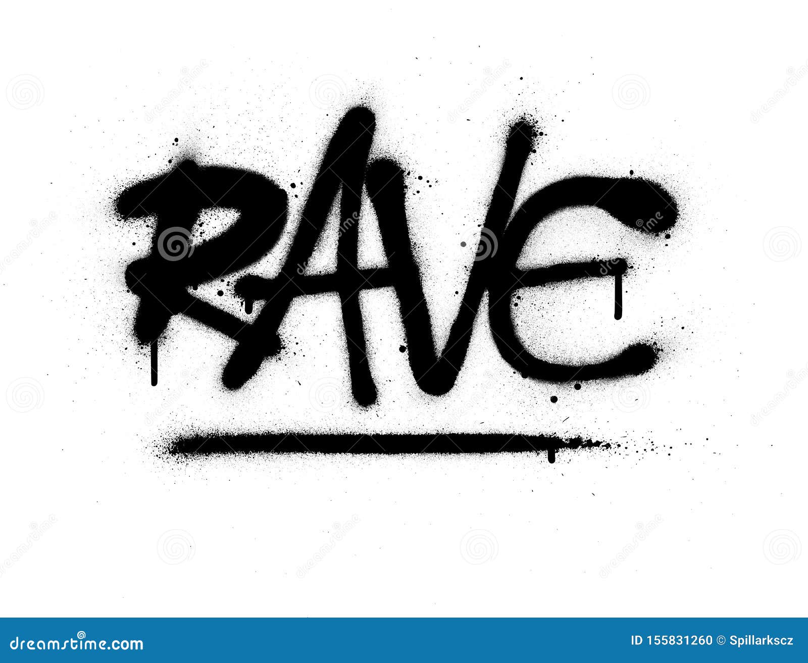 Graffiti Rave Word Sprayed in Black Over White Stock Vector ...
