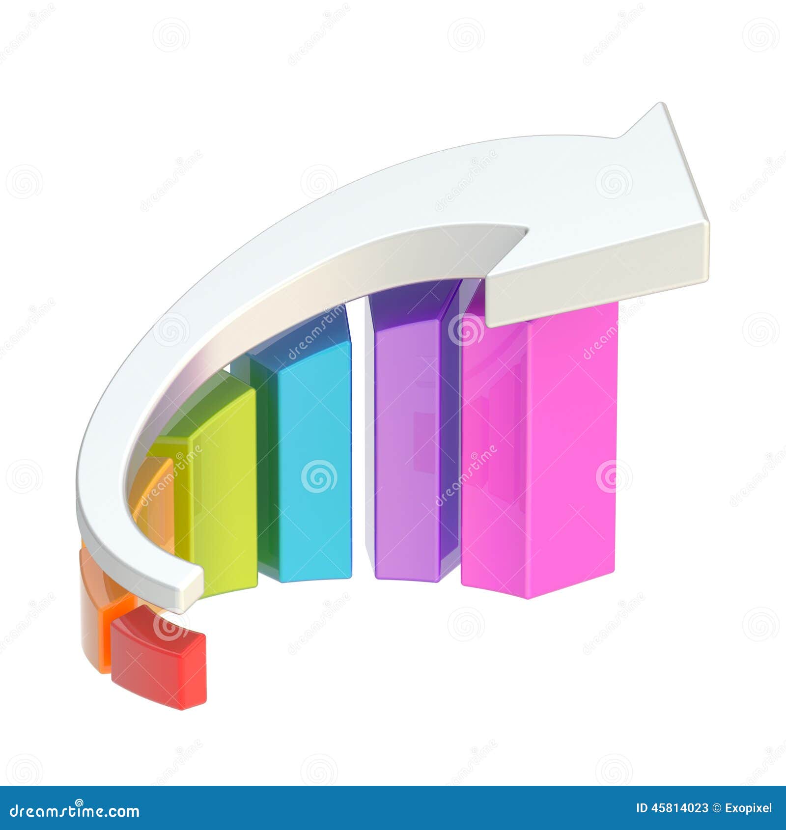Grafico Crescente Dell'istogramma Isolato Illustrazione di Stock ...