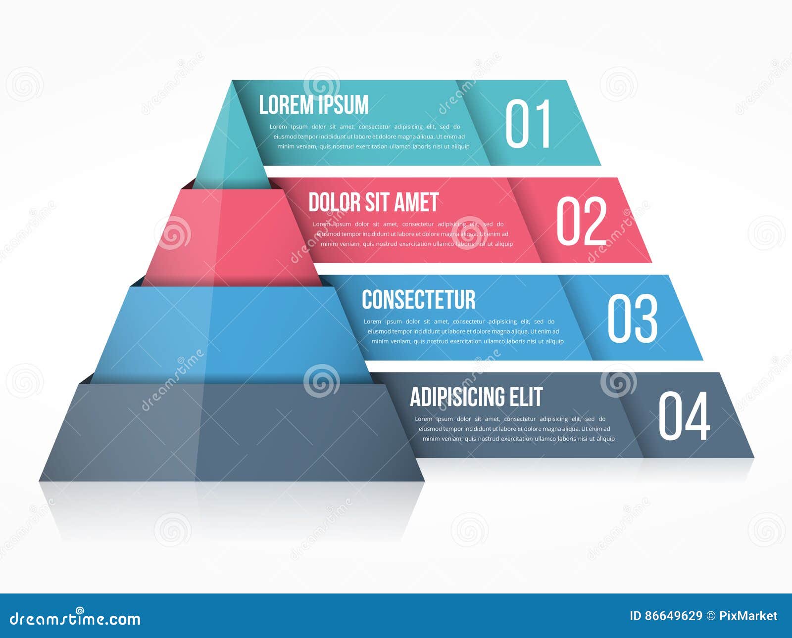 Grafico della piramide illustrazione vettoriale. Illustrazione di testo ...