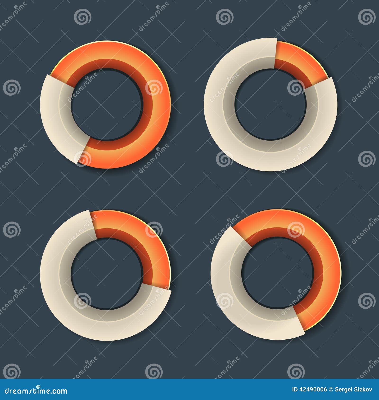 Grafico Ring Diagram Set Di Infographic Vettore Illustrazione ...