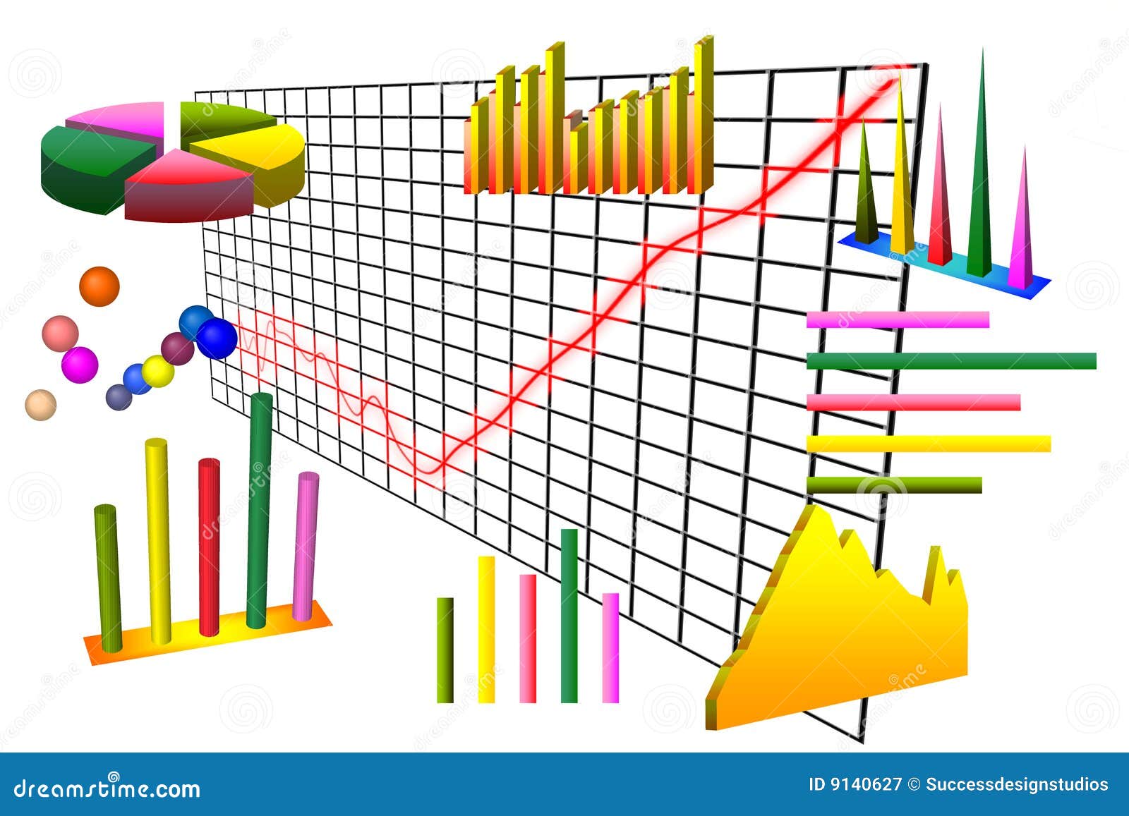 Grafiek En Grafieken Over Net Stock Illustratie - Illustration of lijn ...
