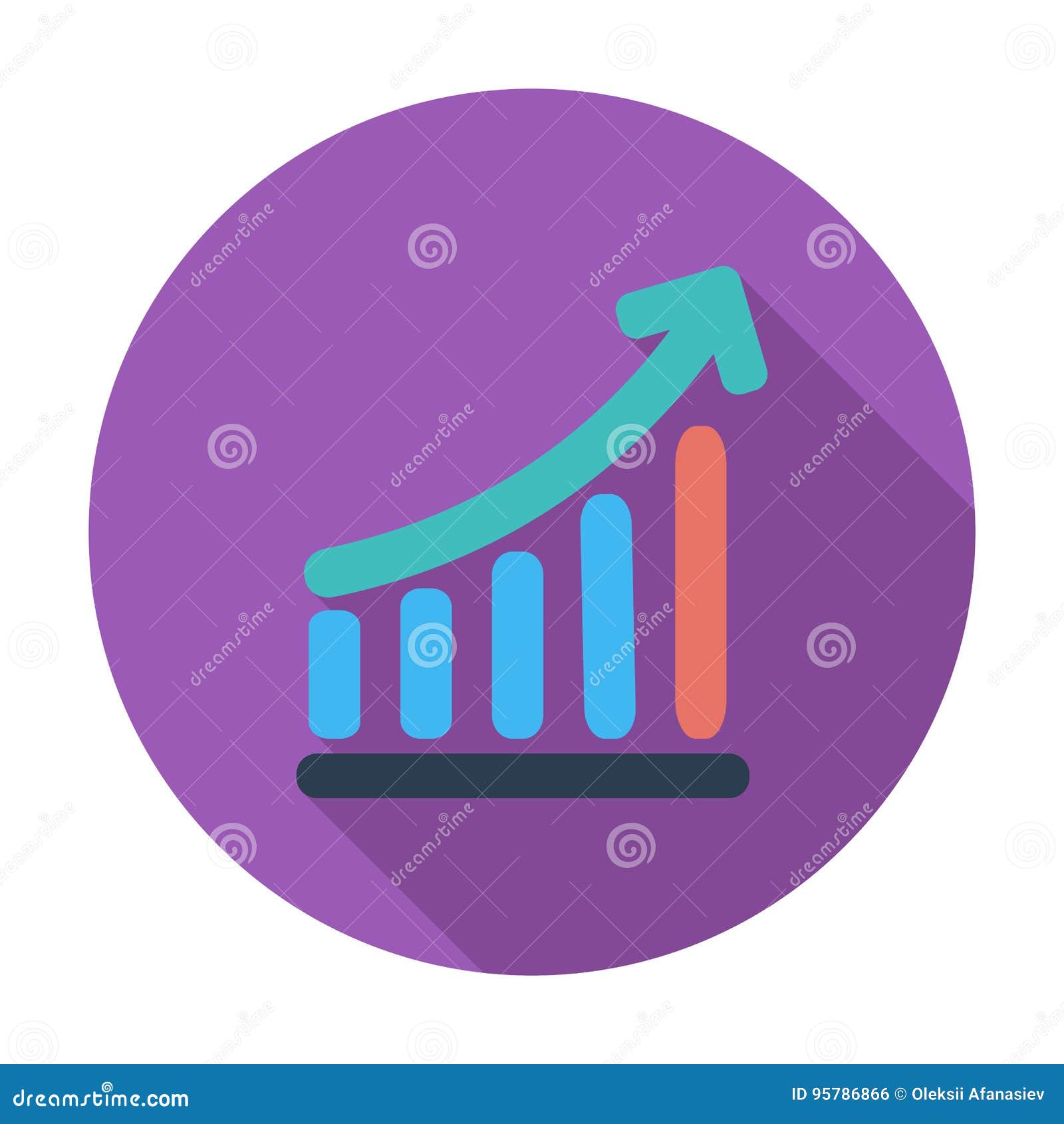 Grafiek enig pictogram vector illustratie. Illustration of zaken - 95786866