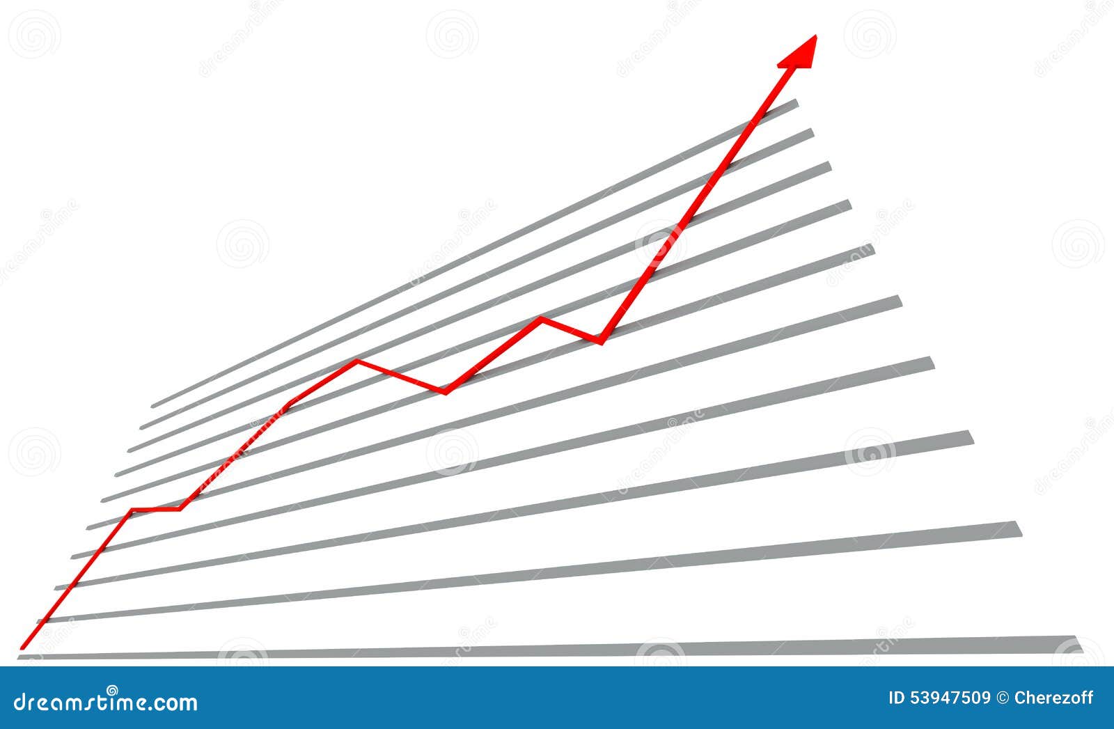 Grafiek Met Rode Omhoog Pijl Stock Illustratie - Illustration of ...