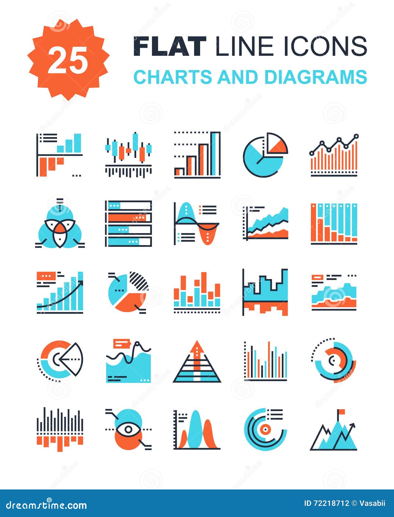 Grafieken en diagrammen vector illustratie. Illustration of pijl - 72218712