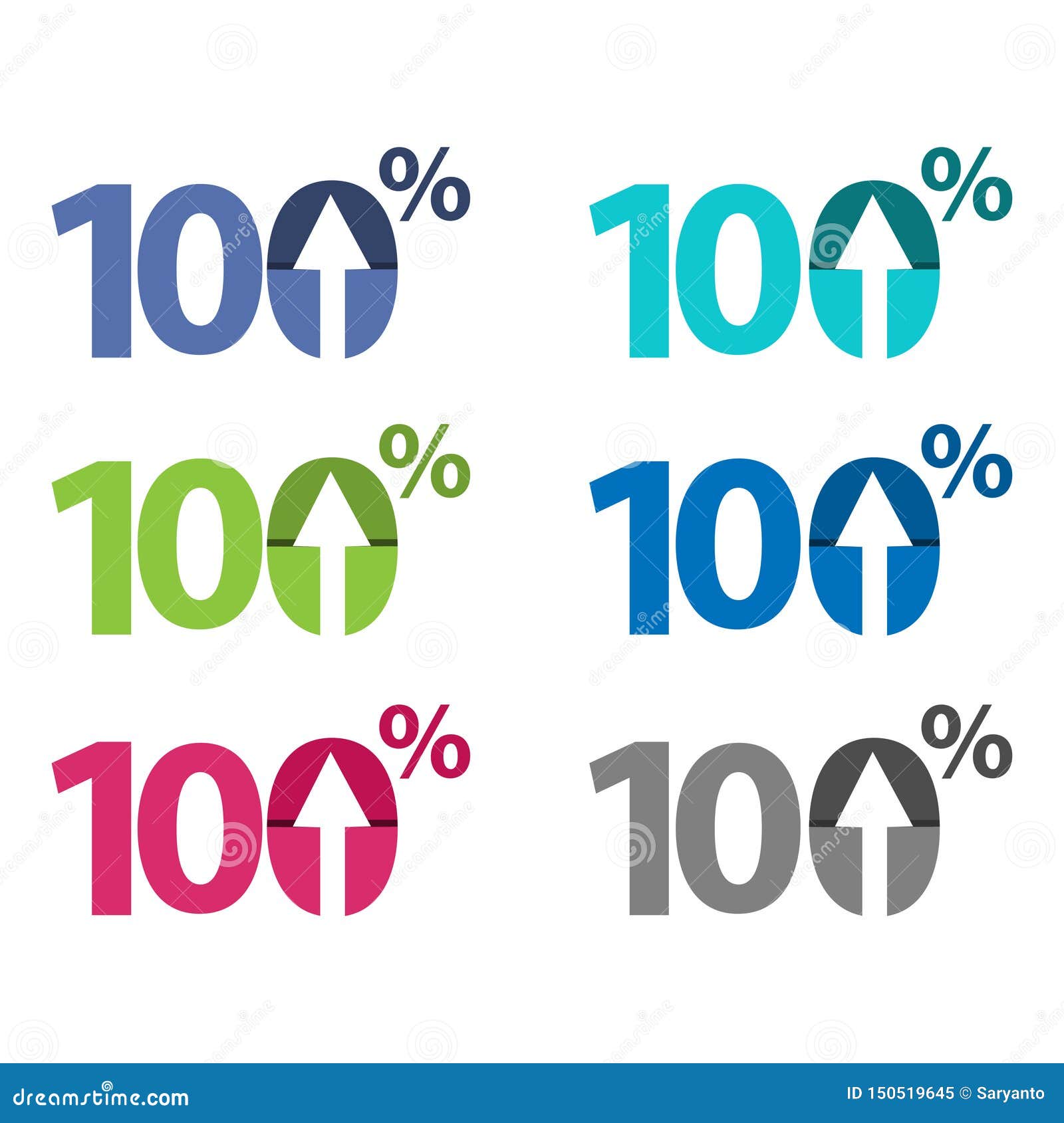 One Hundred Percent Up, Upwards Arrow Illustration Stock Vector ...