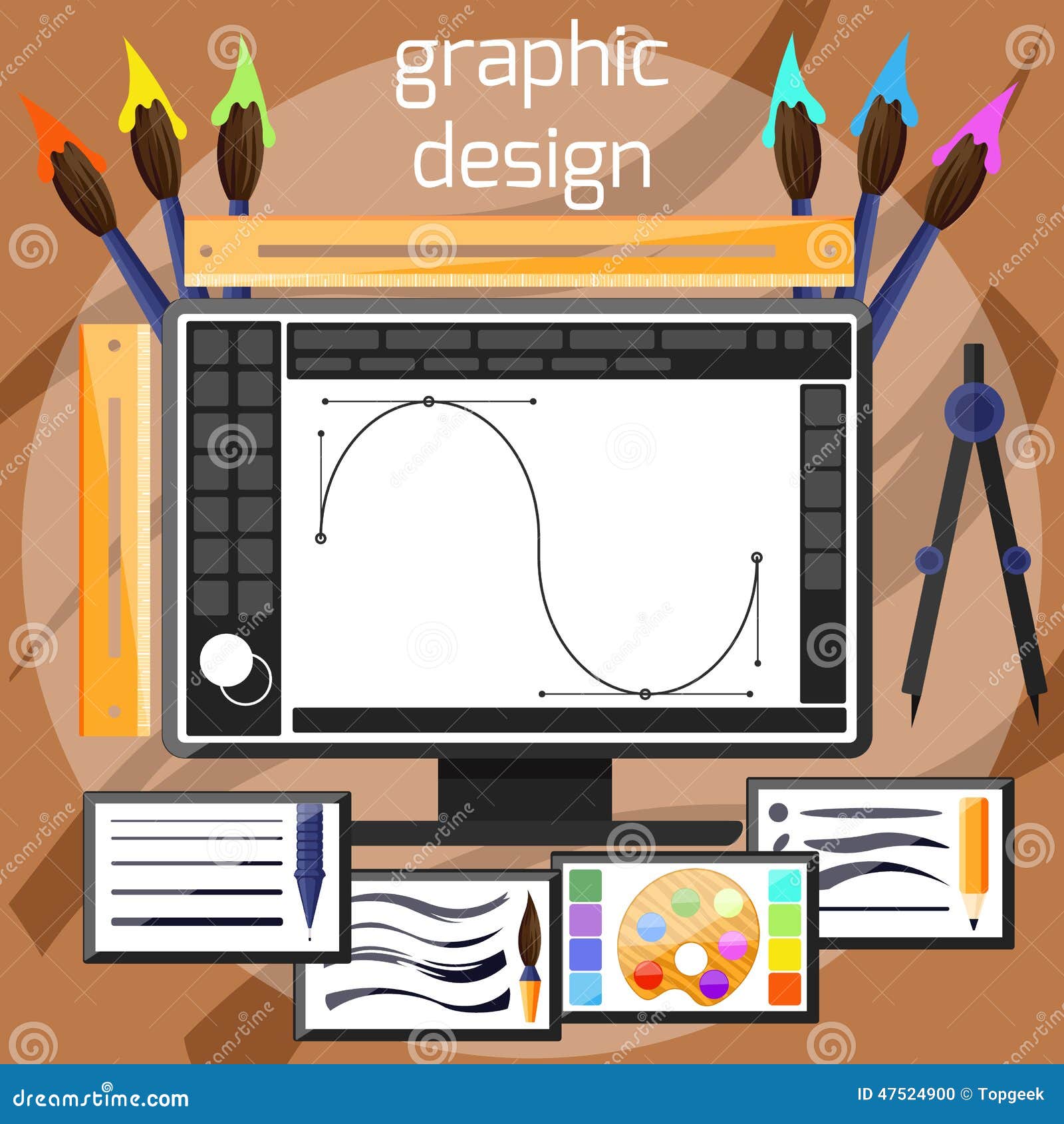 Grafikdesign- Und Designerwerkzeugkonzept Vektor Abbildung ...