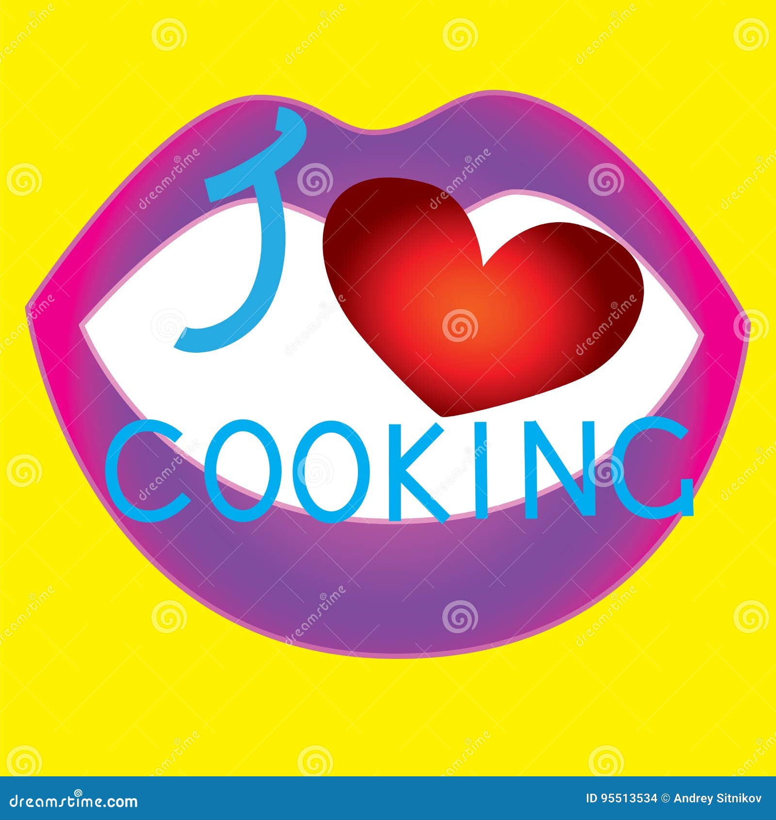 Grafisch Symbool Ik Houd Van Te Koken Vector Illustratie - Illustration ...