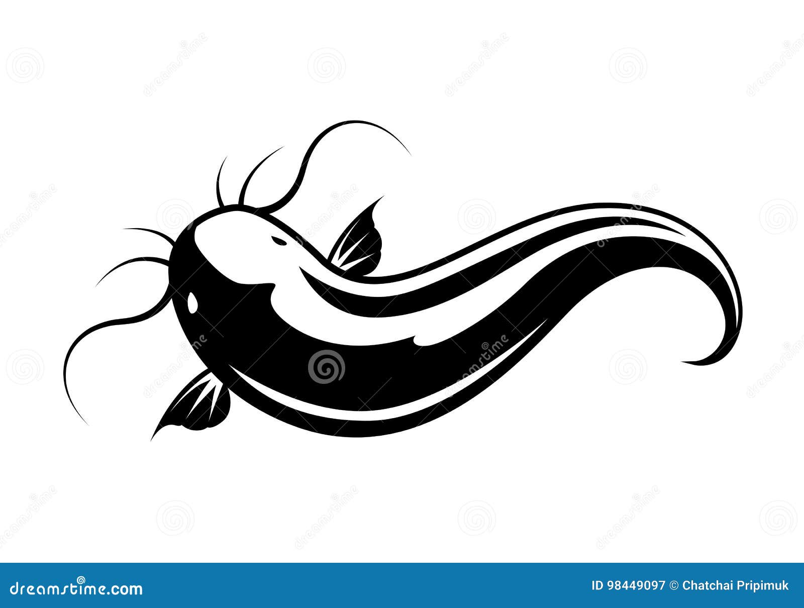 Grafische katvis, vector vector illustratie. Illustration of trek ...