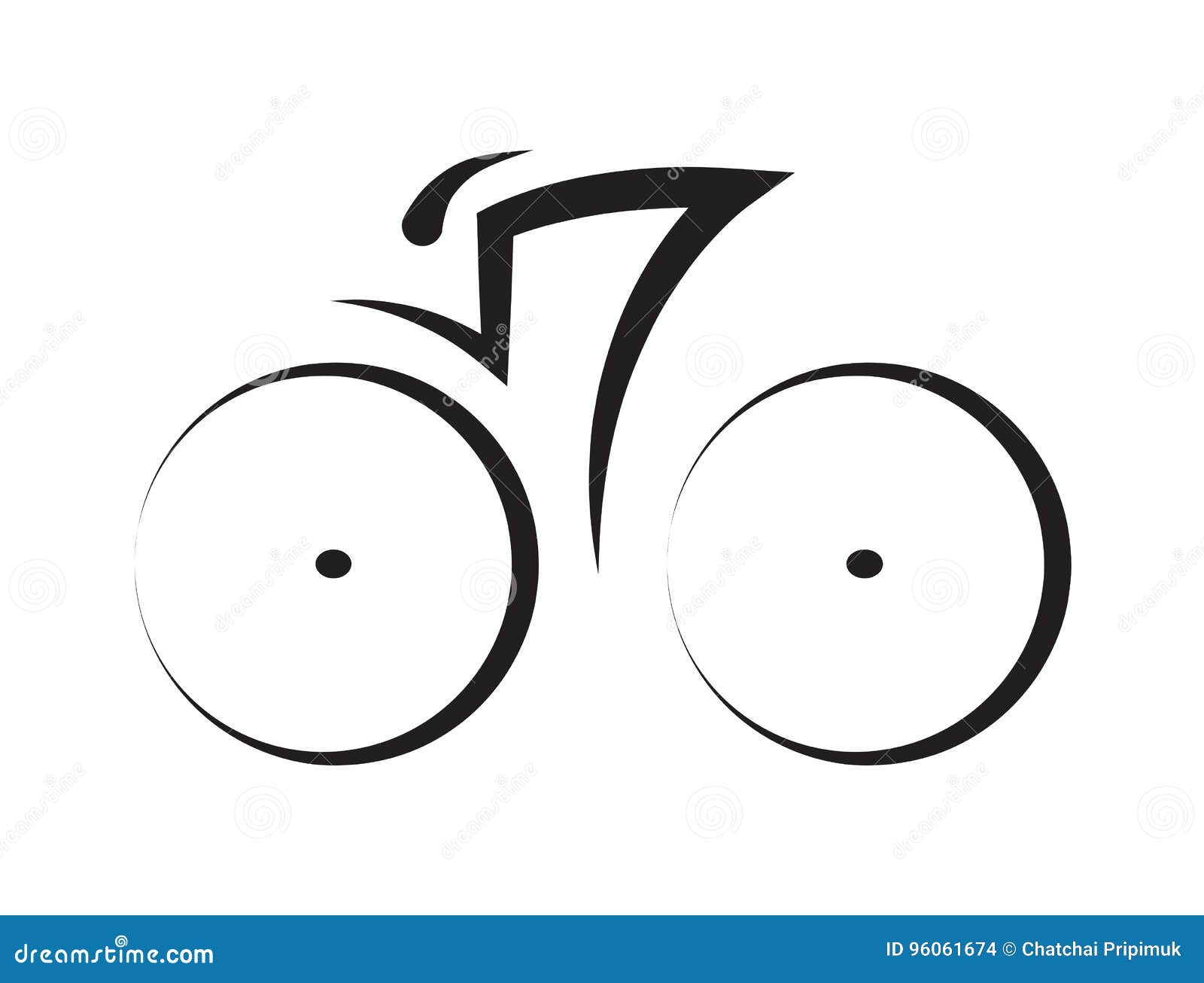 Grafische Zwarte Fietser, Vector Vector Illustratie - Illustration of ...