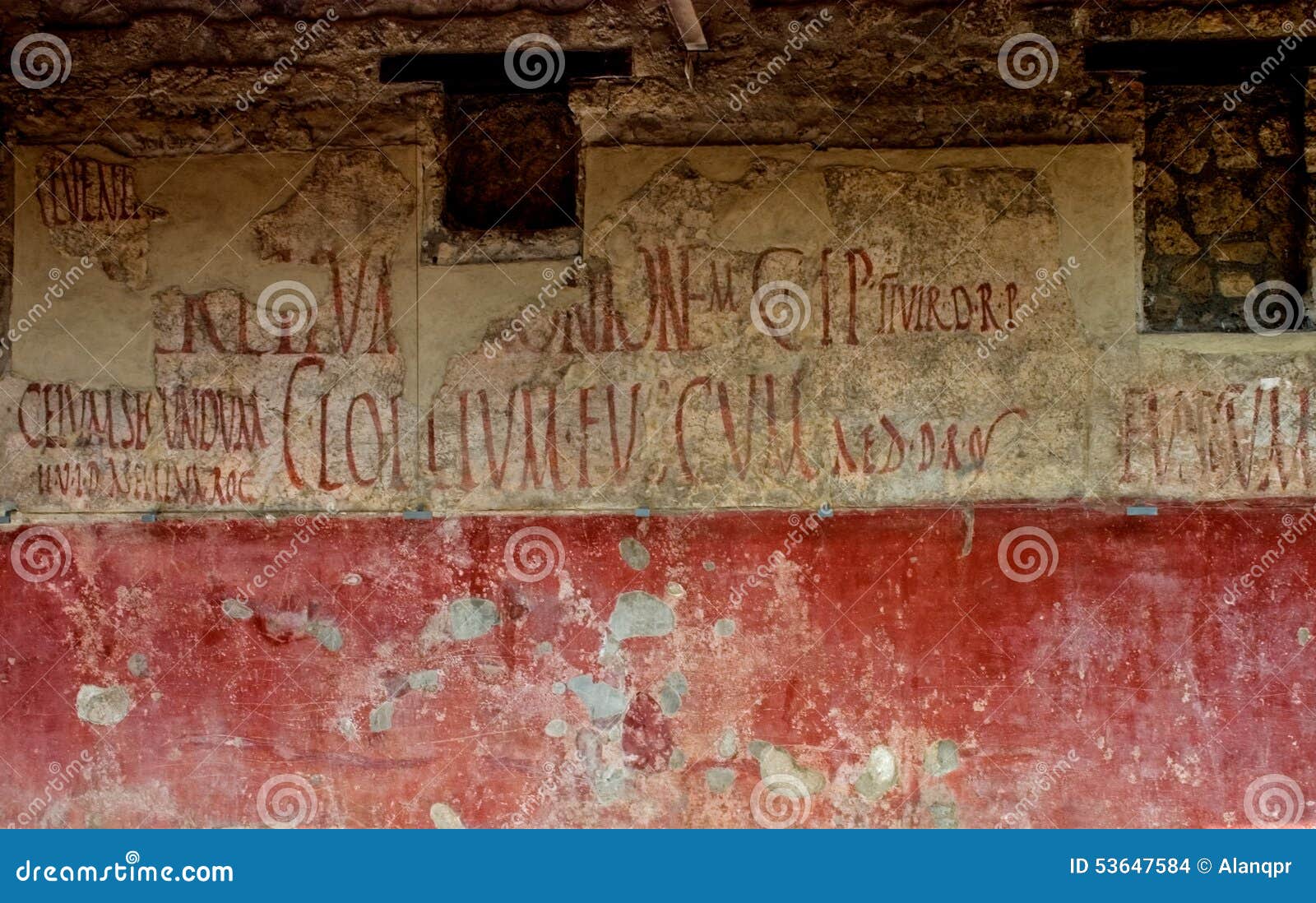 Grafitti at Pompeii stock photo. Image of column, vacation - 53647584