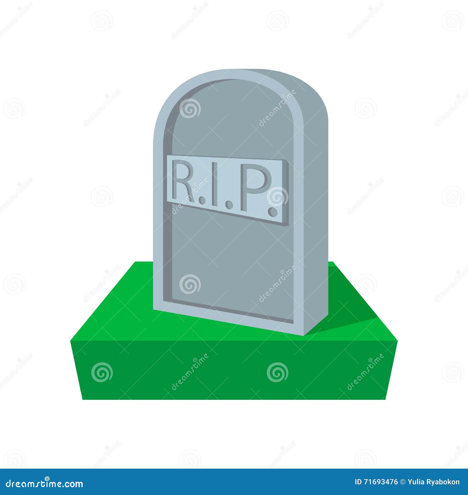 Grafsteen Met RIP-beeldverhaalpictogram Vector Illustratie ...