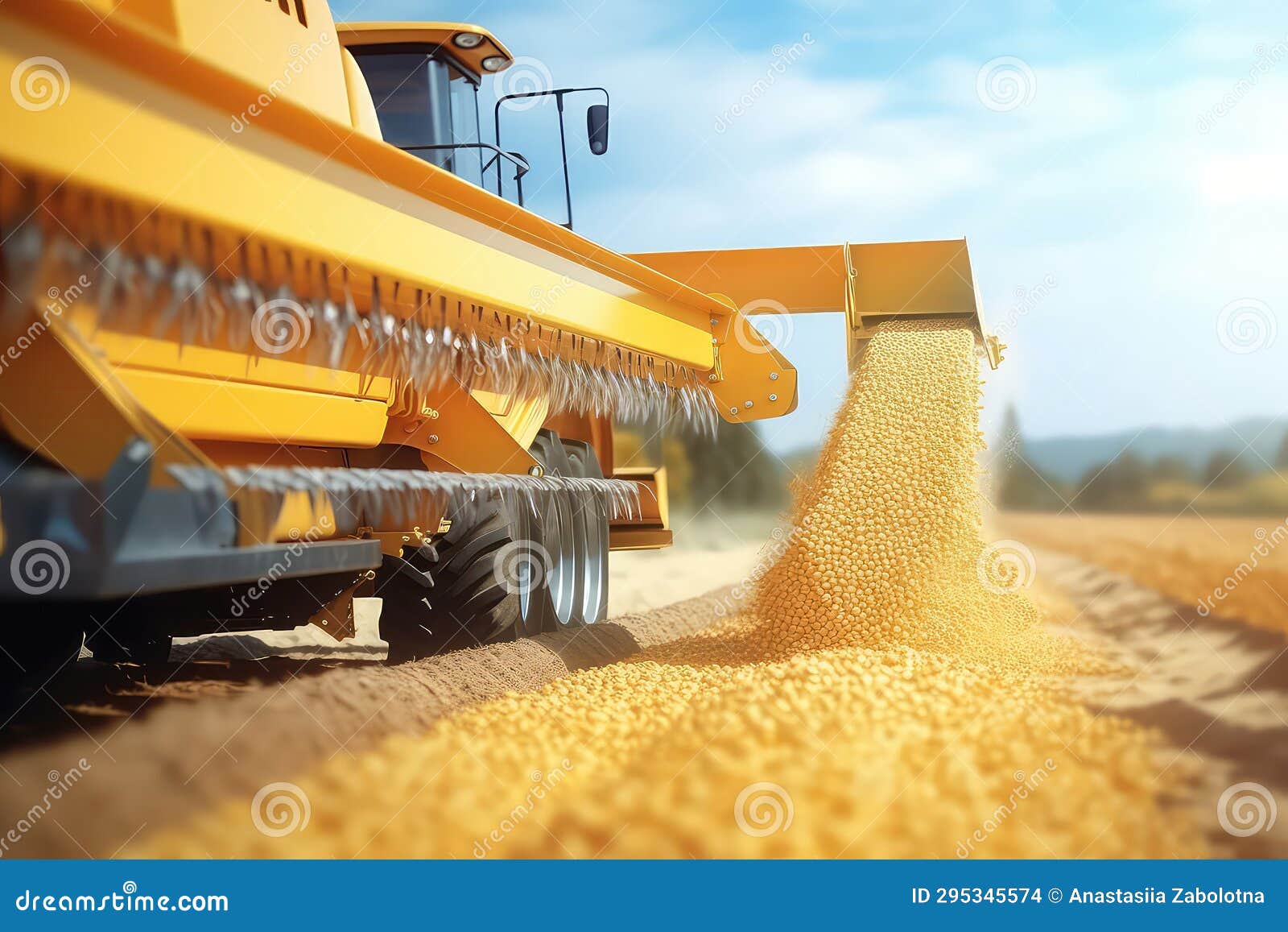 Grain Auger Efficiently Transfers Harvested Grains Stock Illustration ...