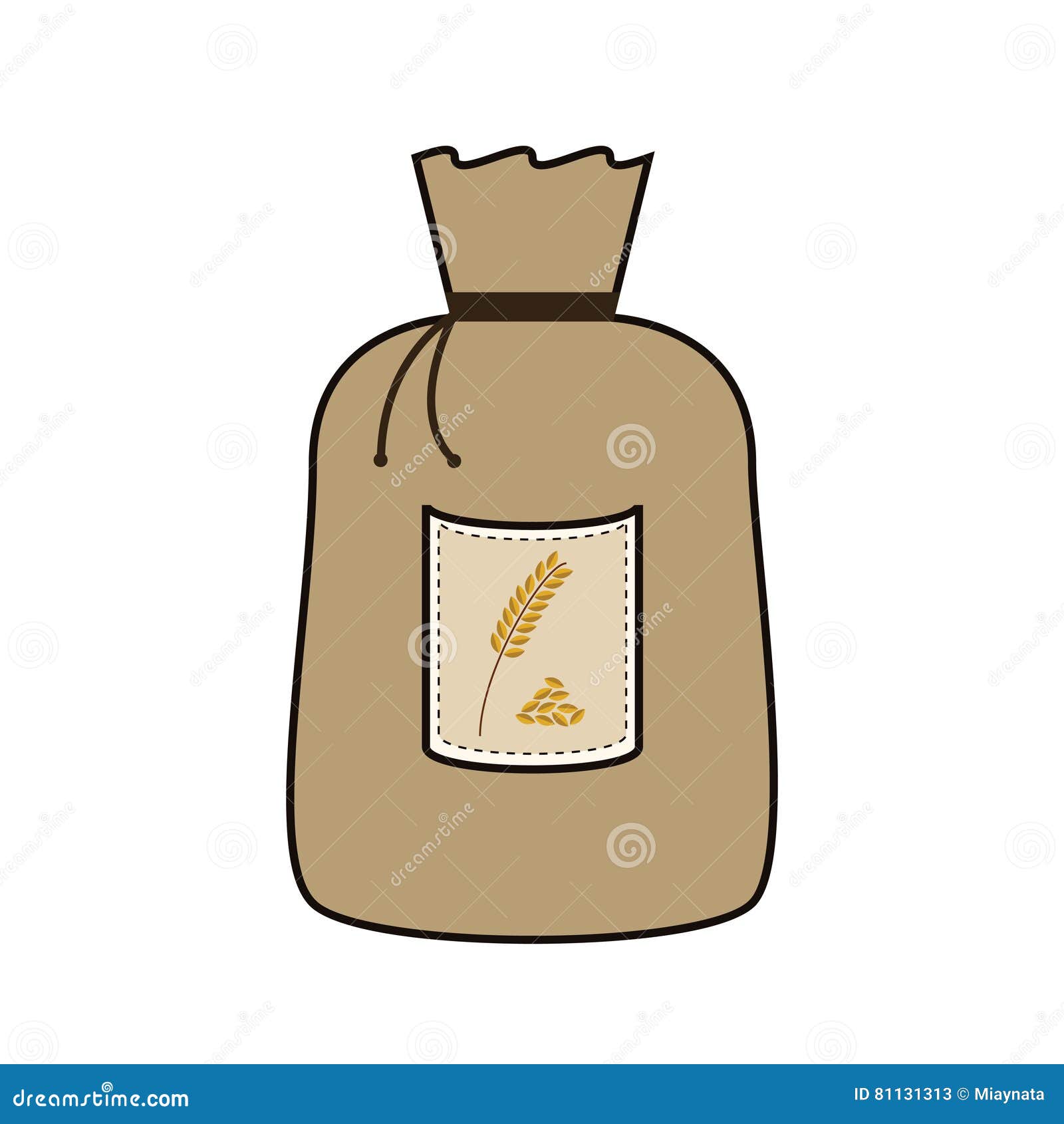 Grain bag with wheat stock vector. Illustration of cereal - 81131313