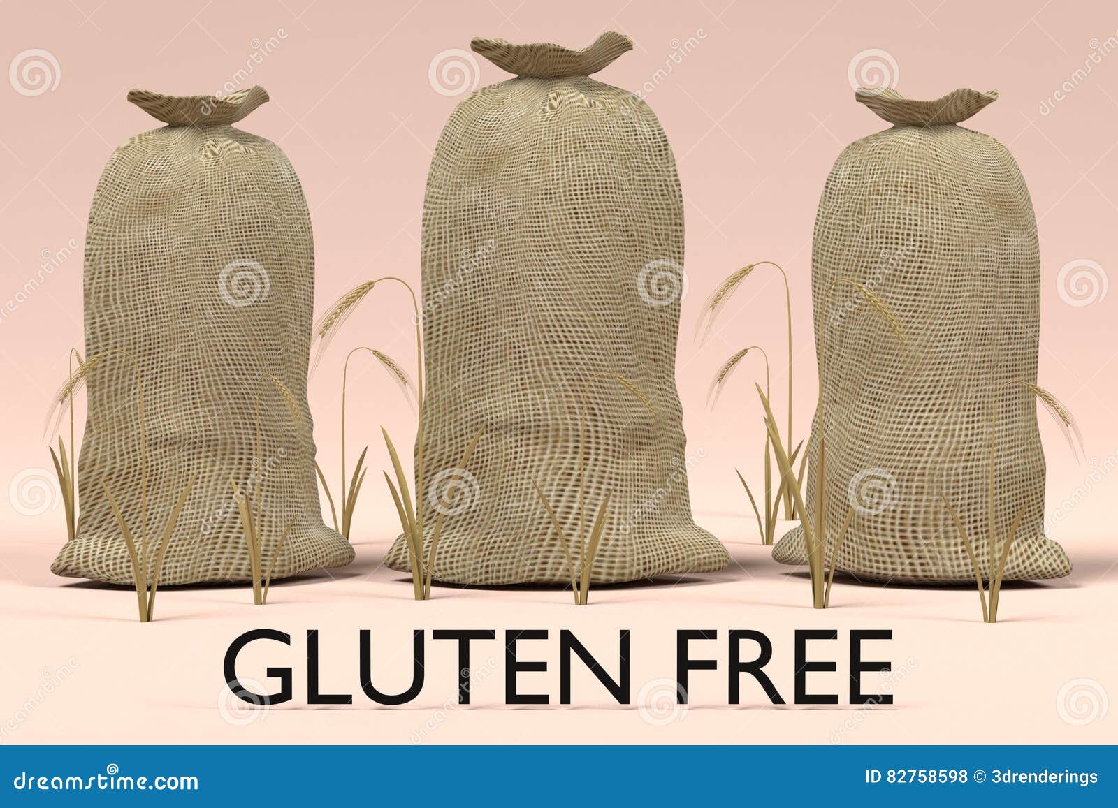 Grain Bags with Gluten Free Sign Stock Illustration - Illustration of ...