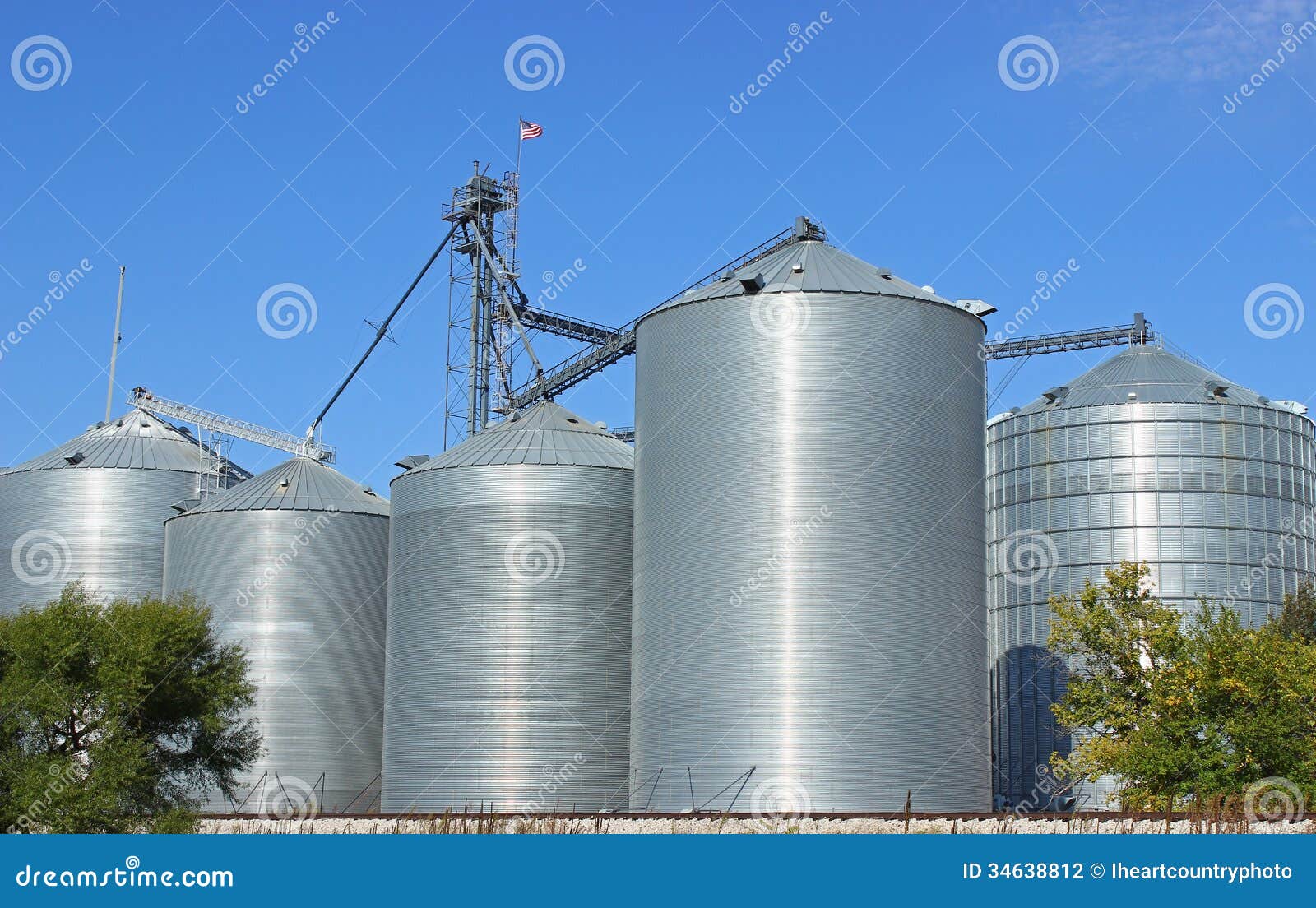 Grain Bins stock photo. Image of iowa, agribusiness, bins - 34638812