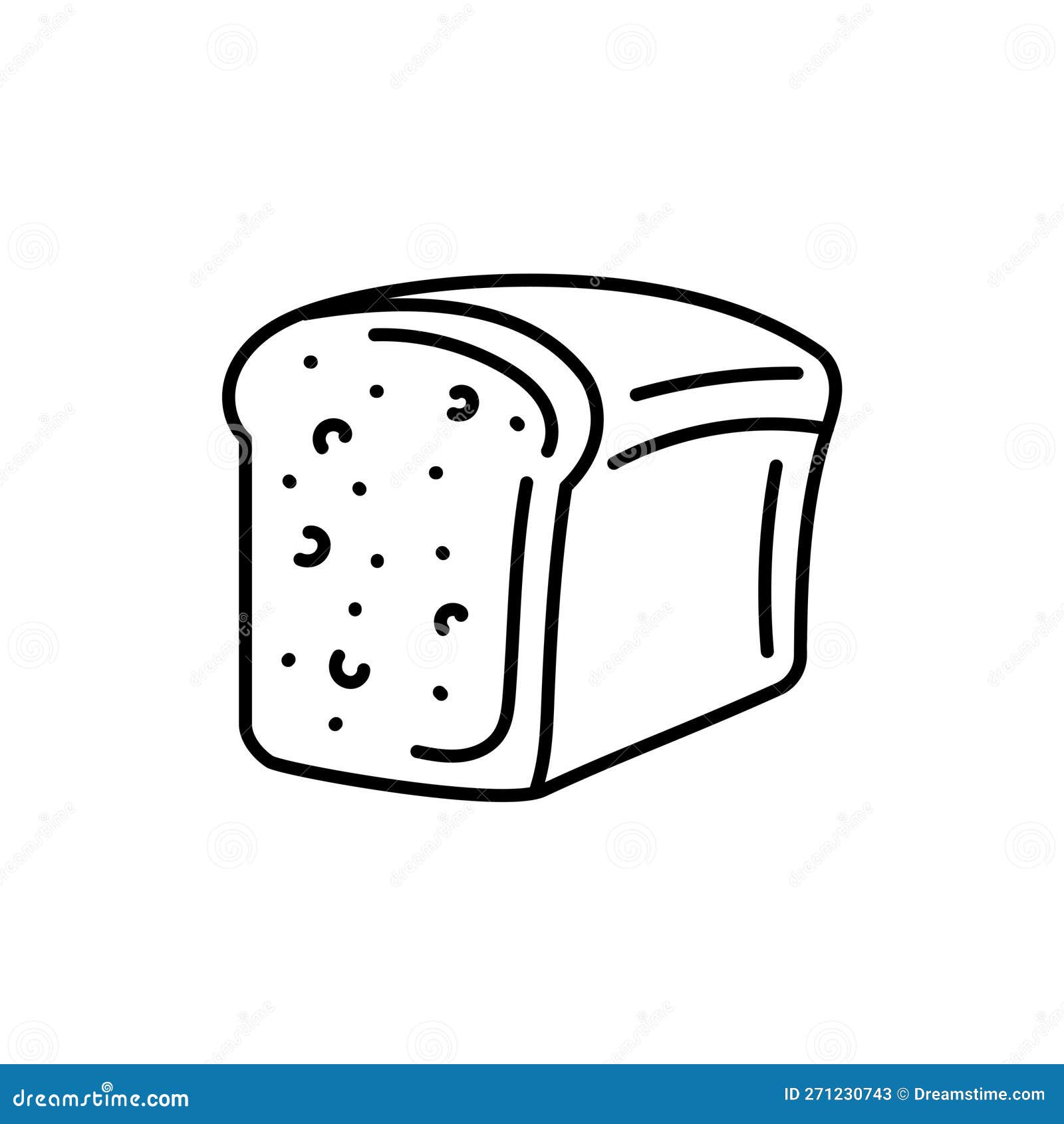 Grain Bread Black Line Icon. Bakery Stock Vector - Illustration of ...
