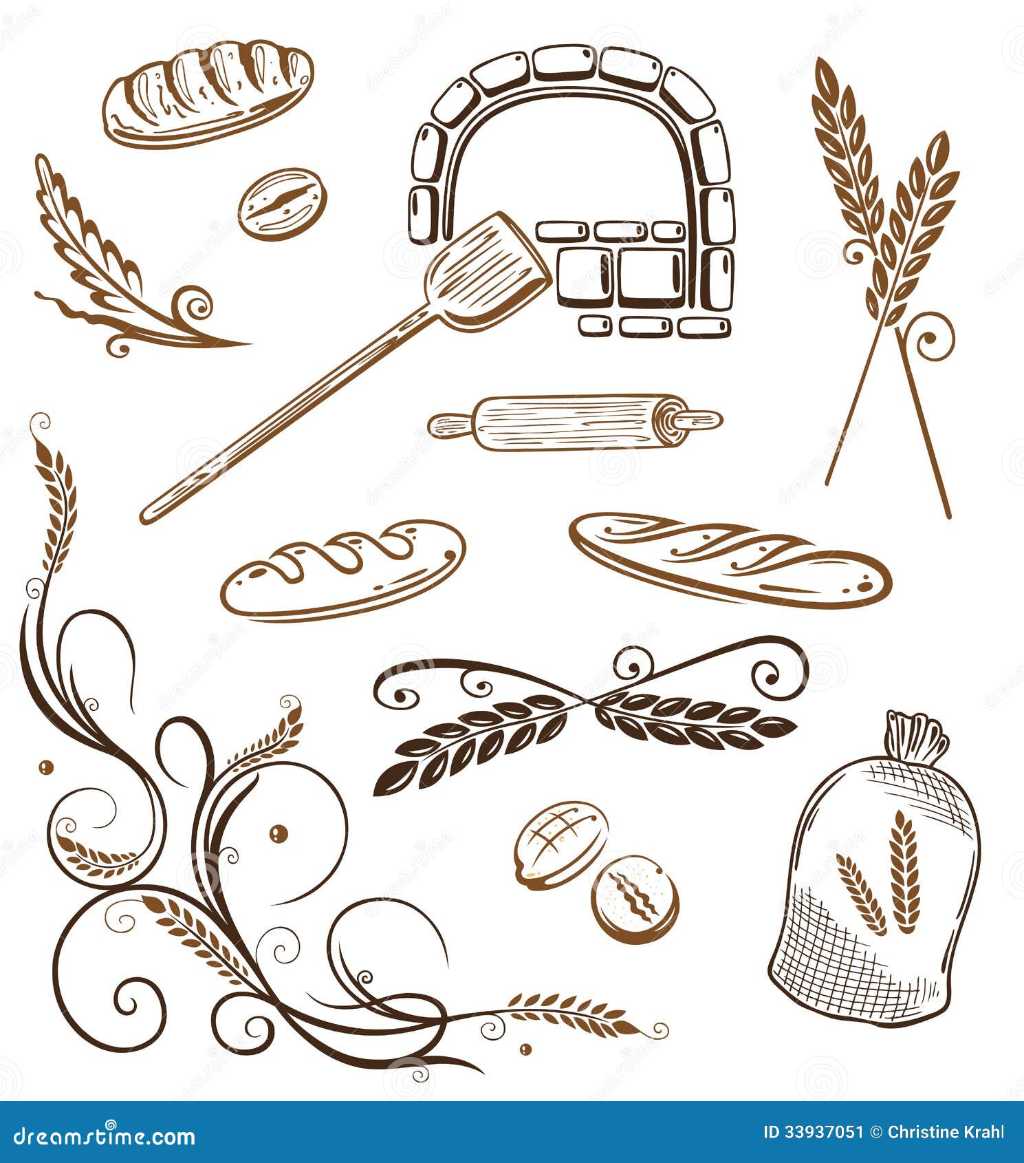 Grain, Bread, Wheat, Bakery Stock Vector - Illustration of corn ...