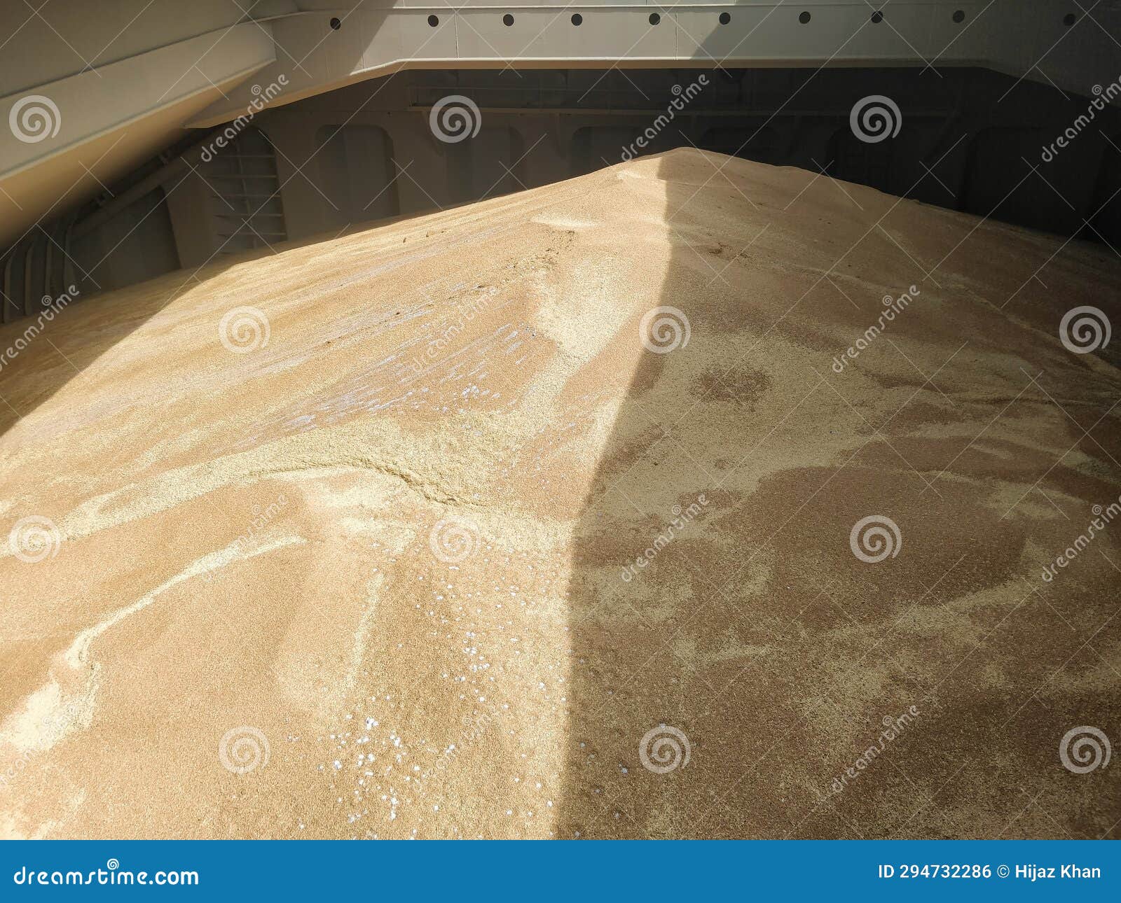 Grain Cargo Fully Loaded the Hold of the Bulk Carrier Ship Stock Photo ...