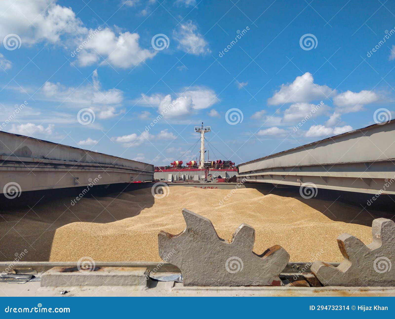 Grain Cargo Fully Loaded the Hold of the Bulk Carrier Ship Stock Photo ...