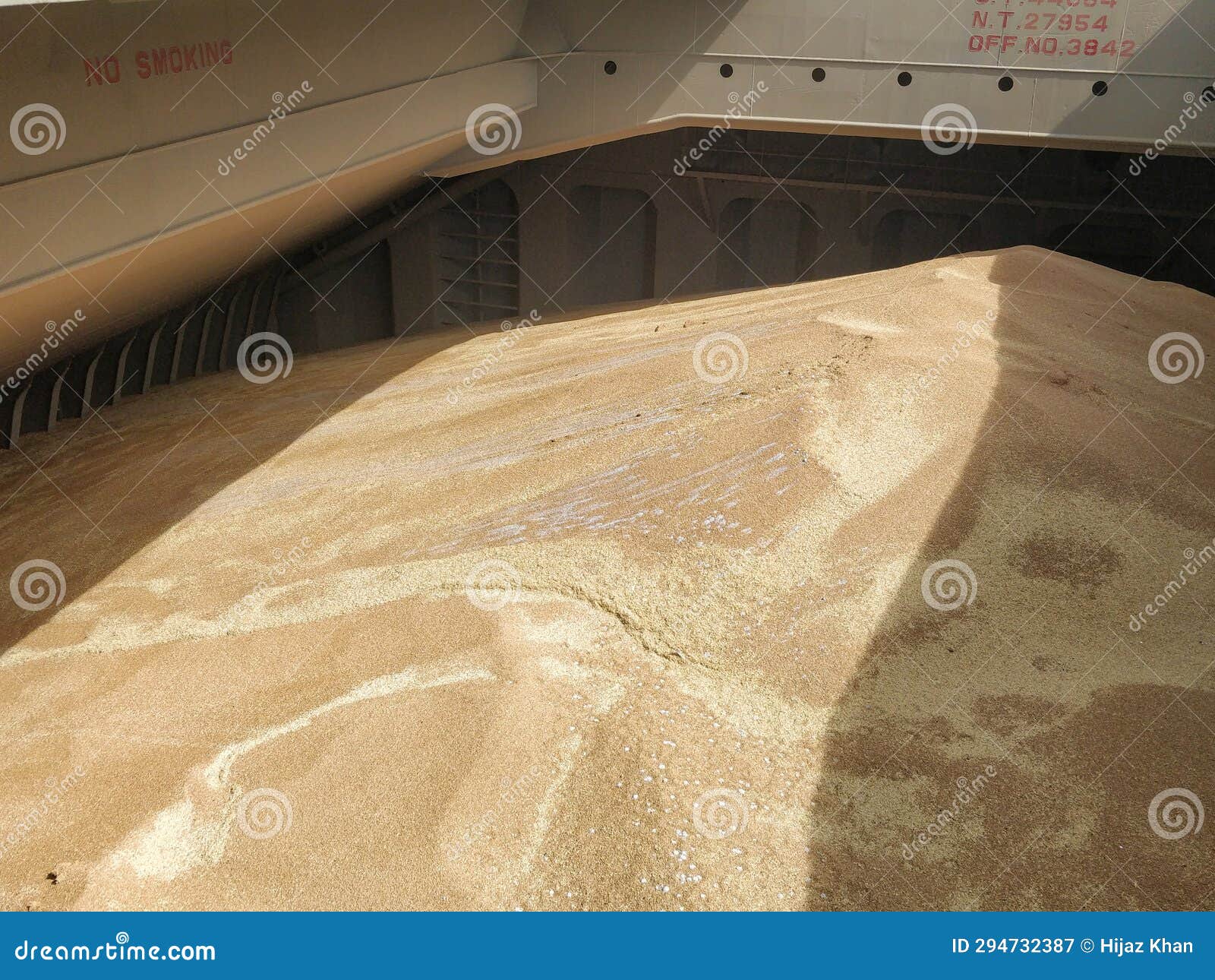 Grain Cargo Fully Loaded the Hold of the Bulk Carrier Ship Stock Image ...