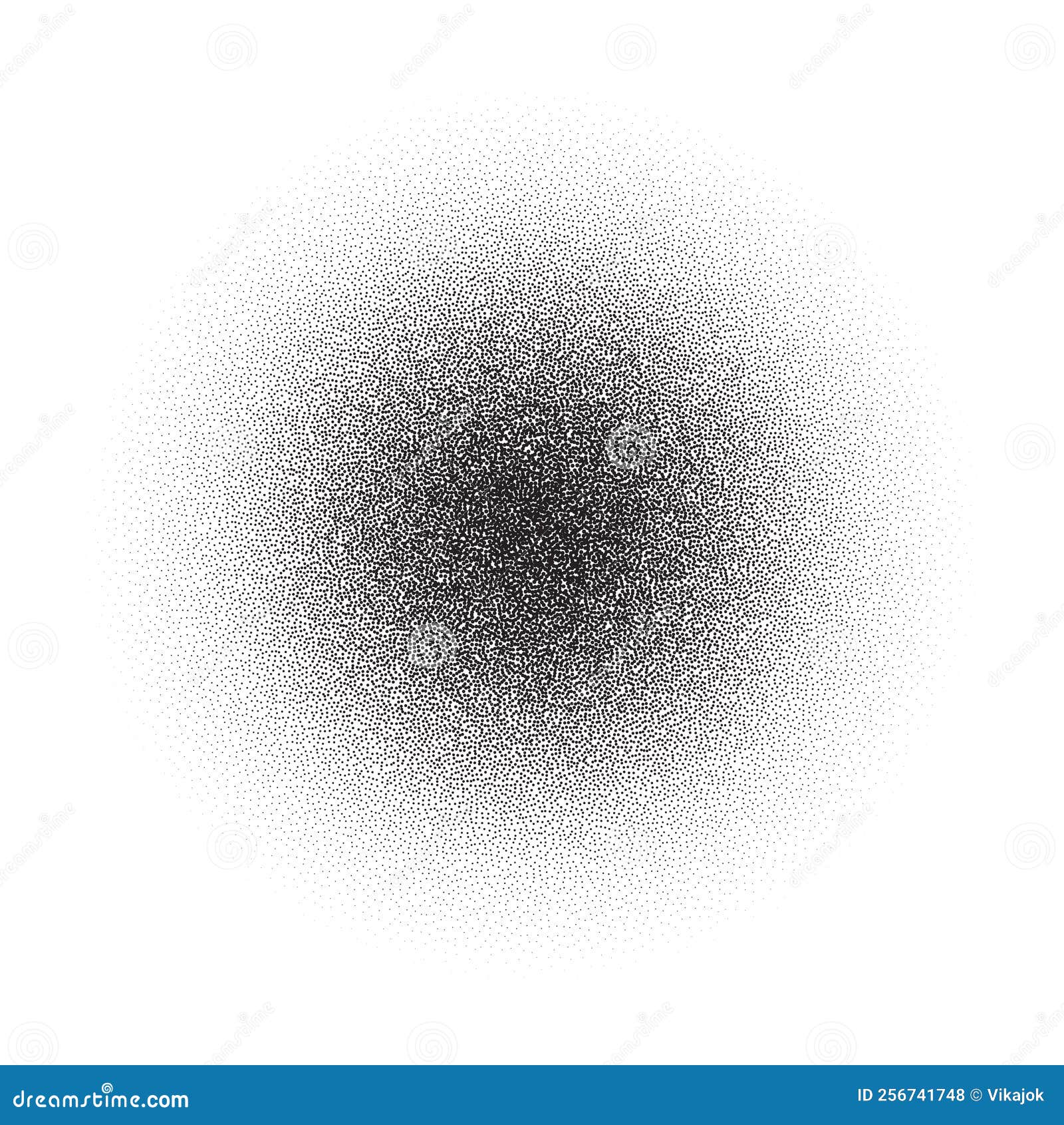 Grain Circle Gradient. Stippled Round Shape. Radial Stochastic Dotwork ...
