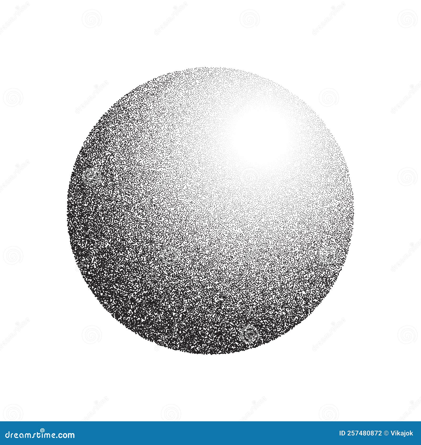 Grain Circle Gradient. Stippled Round Shape. Radial Stochastic Dotwork ...