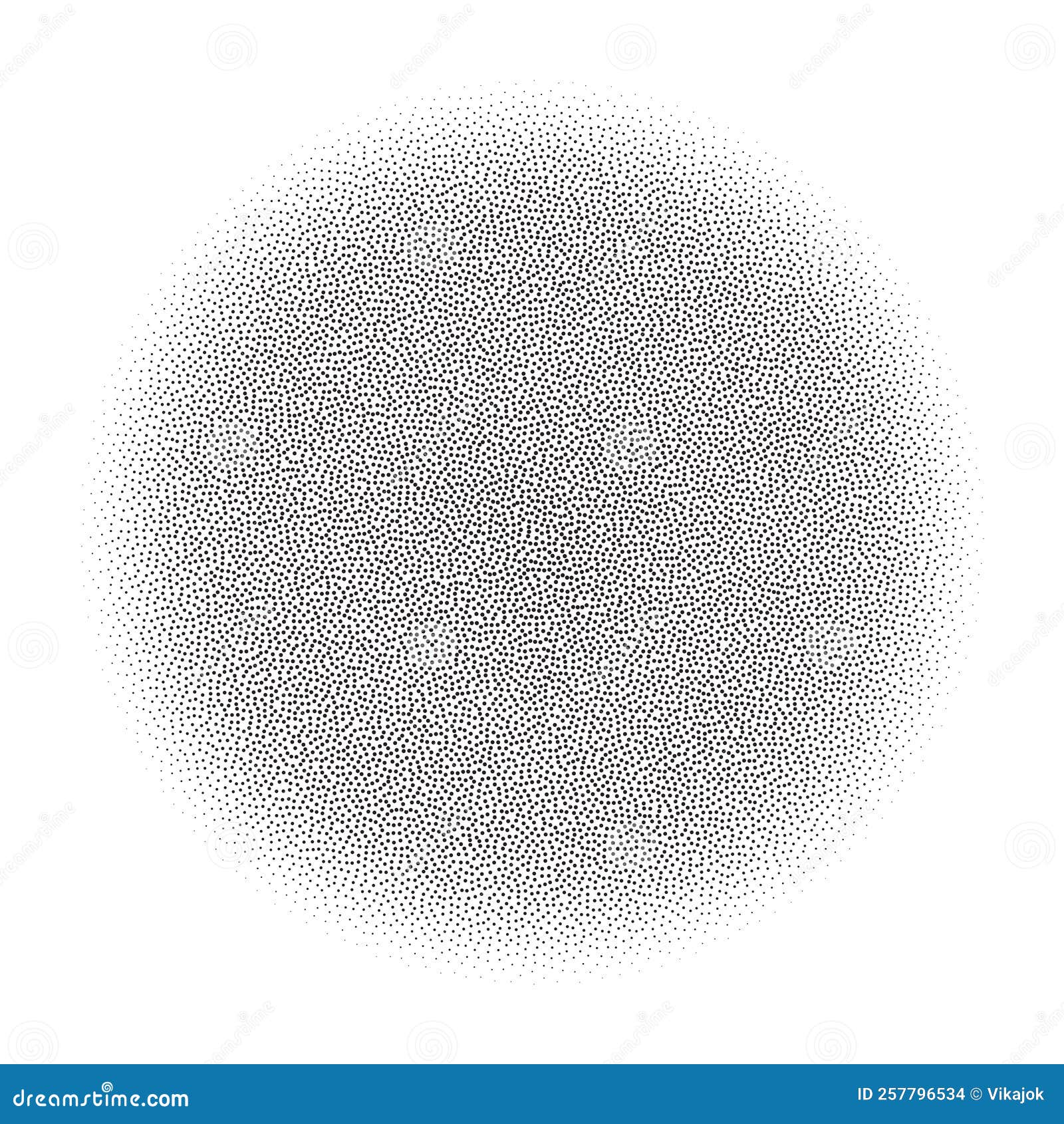 Grain Circle Gradient. Stippled Round Shape. Radial Stochastic Dotwork ...