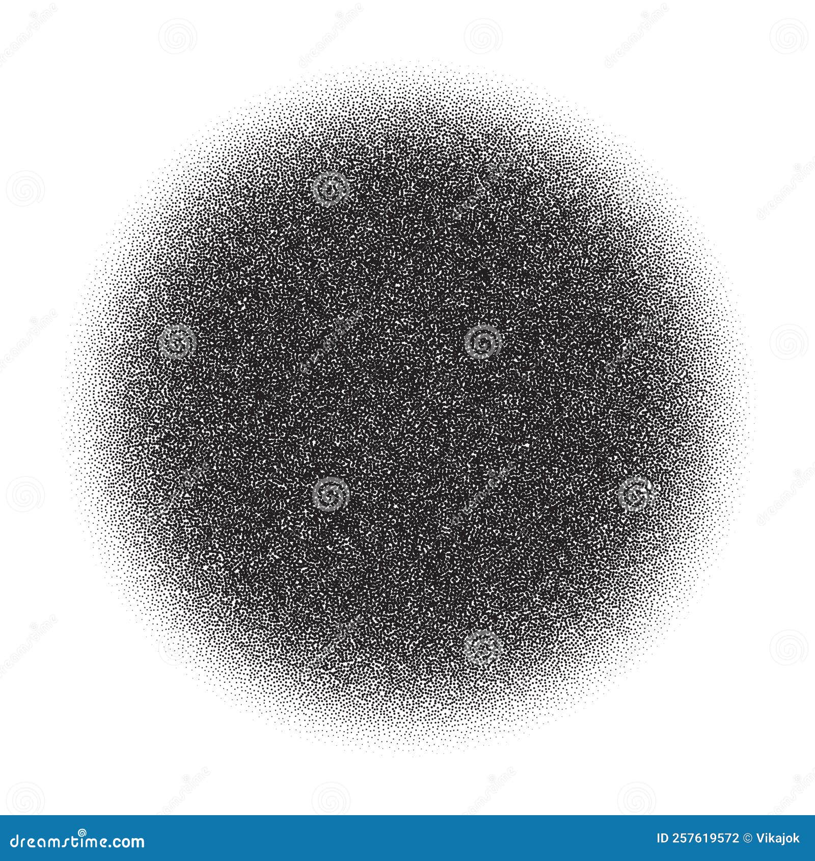 Grain Circle Gradient. Stippled Round Shape. Radial Stochastic Dotwork ...