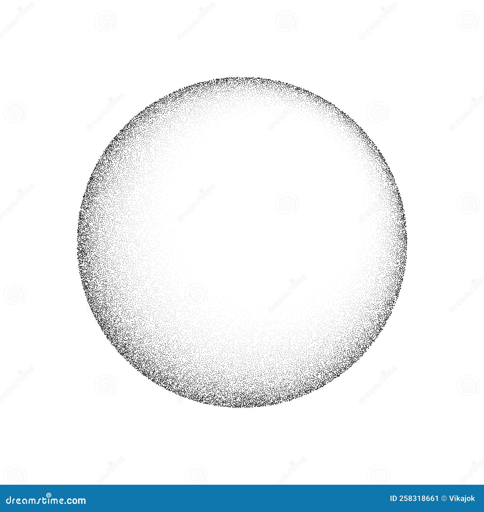 Grain Circle Gradient. Stippled Round Shape. Radial Stochastic Dotwork ...